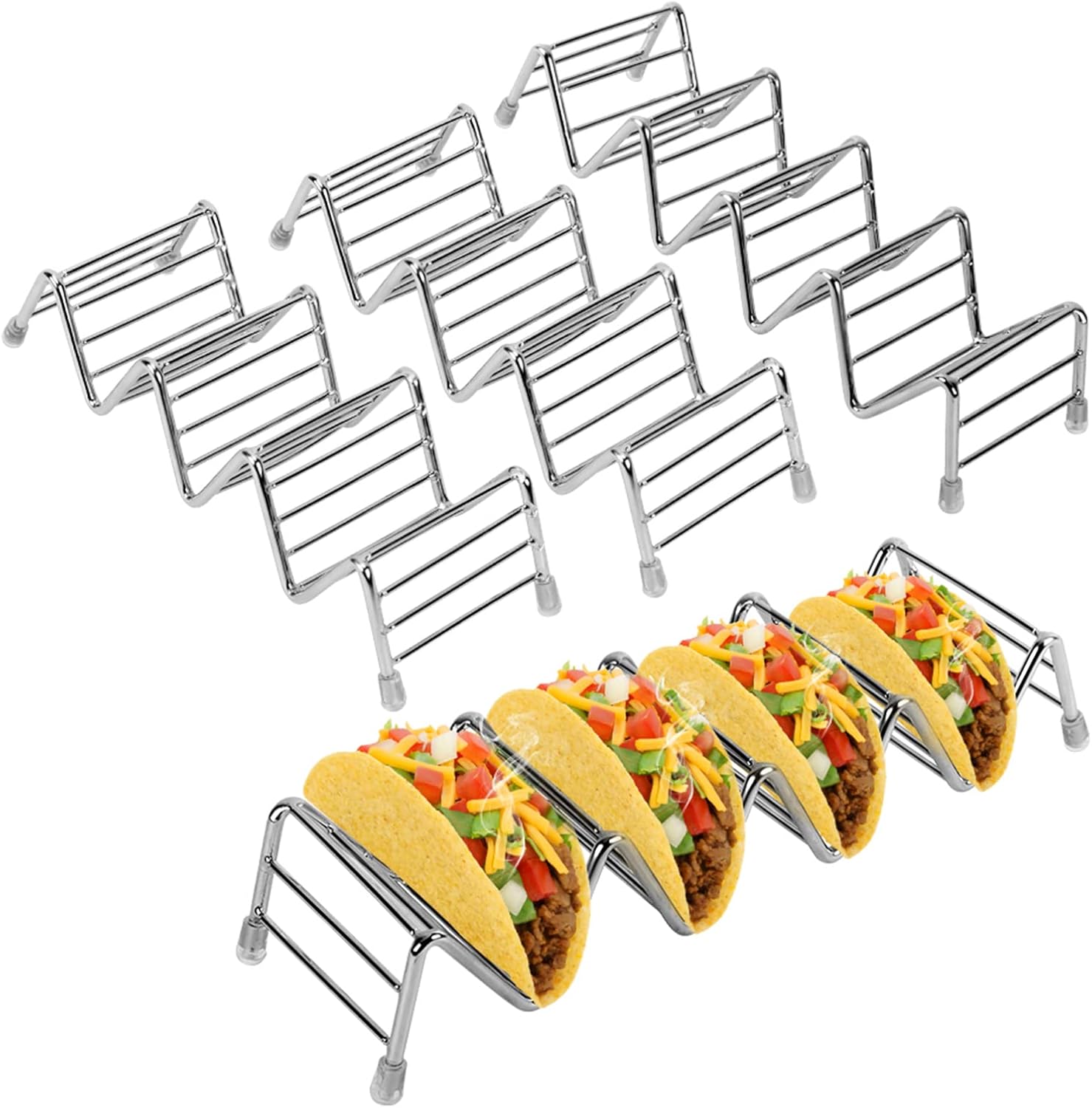 Amazon.com | Kukyller Taco Holder, 4 Pack Stainless Steel Taco Stands ...