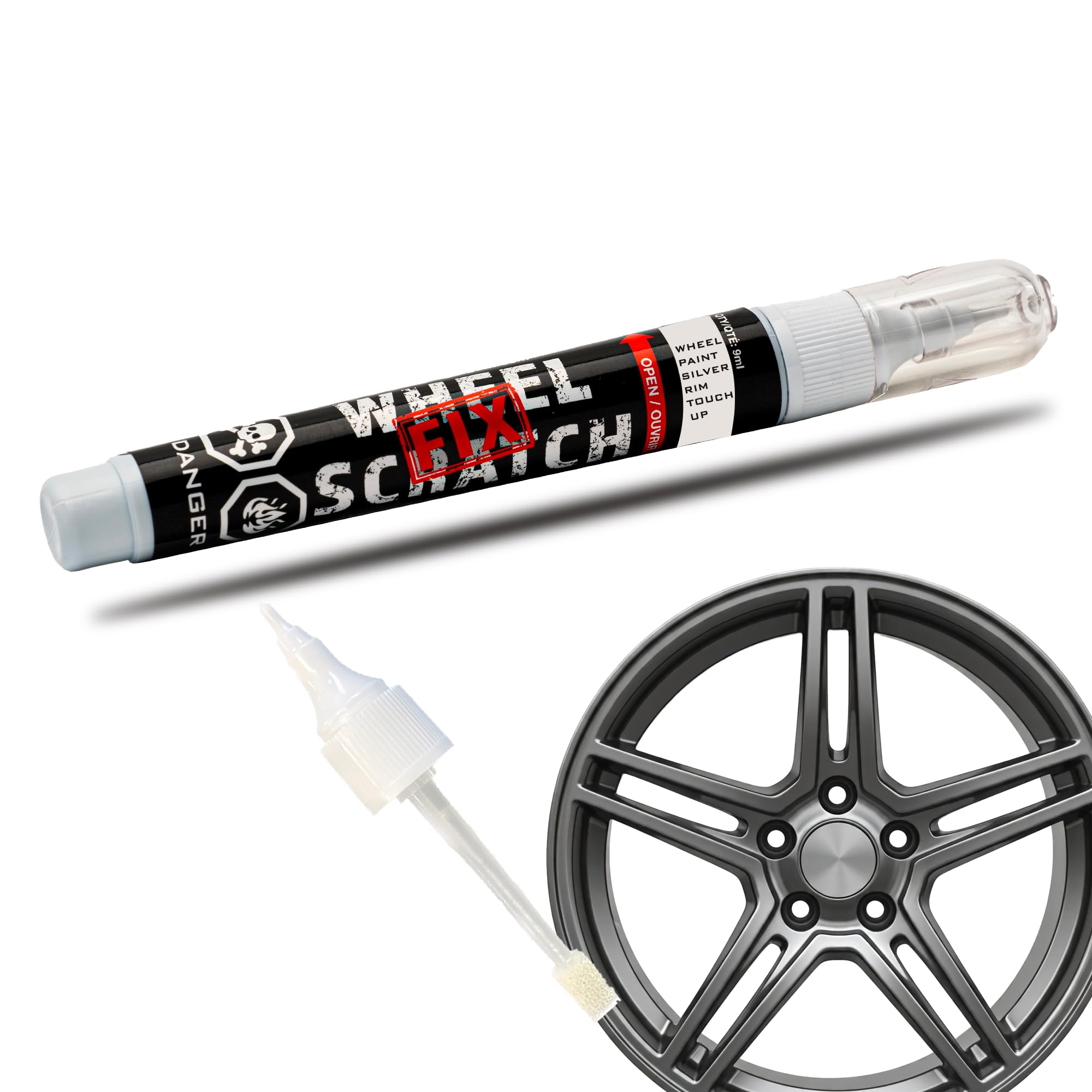 Amazon.com: Wheel Scratch Fix Silver Rim Touch Up Paint, Car Wheel ...