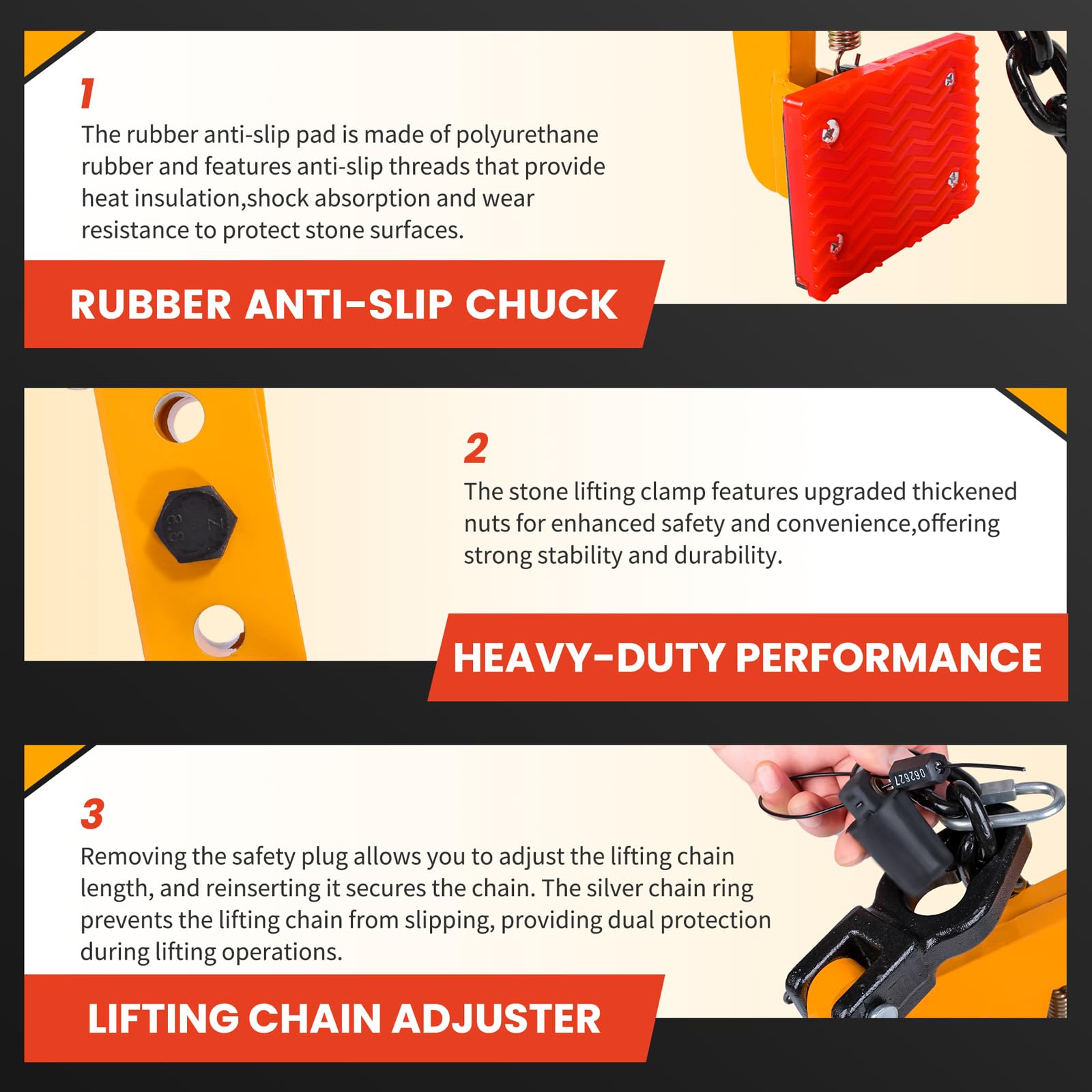 Snapklik.com : 1763 Lbs Granite Slab Lifting Clamp, Adjustable Range ...