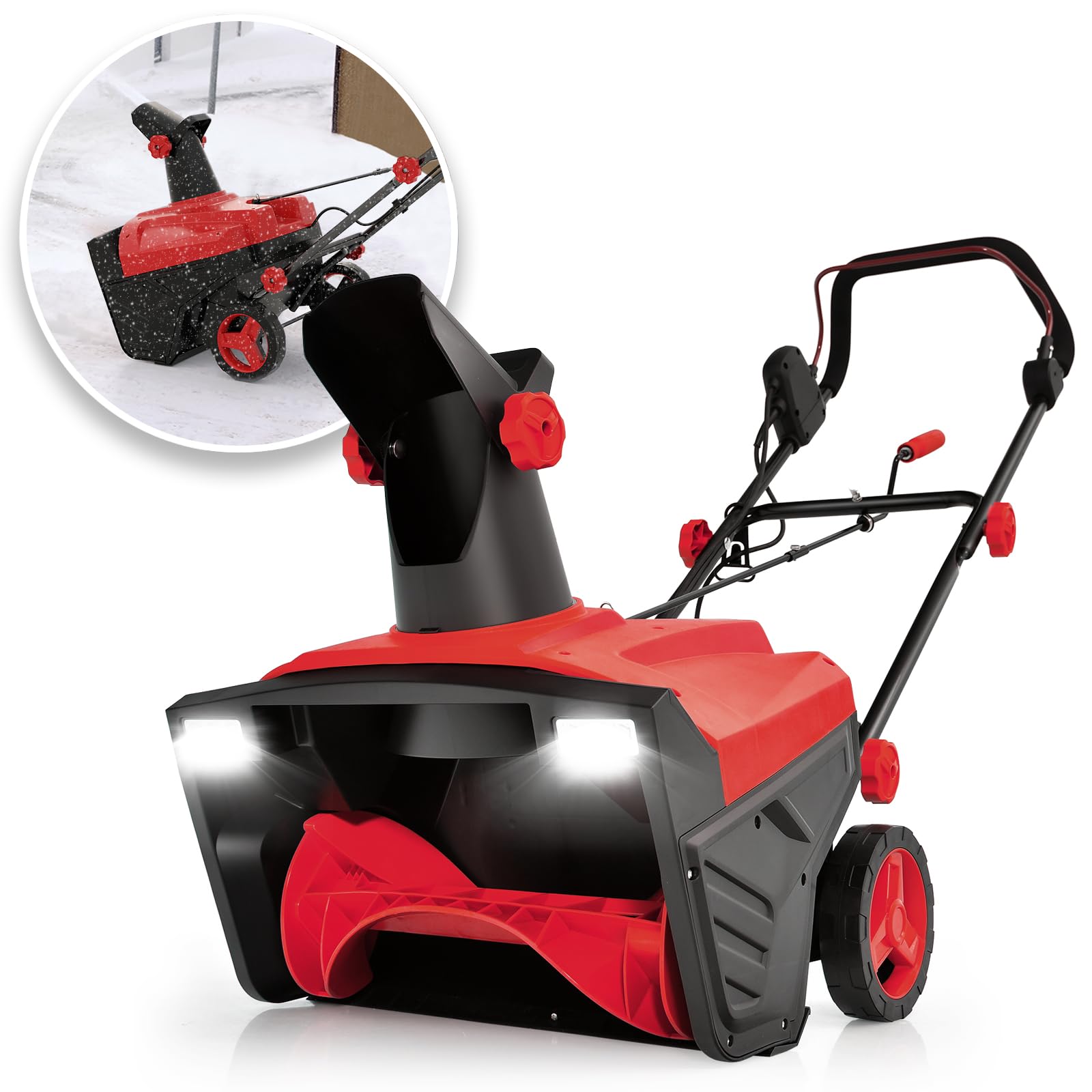 GYMAX Snow Blower, 20” Corded Walk-Behind Snow Blower with 15 AMP Motor ...