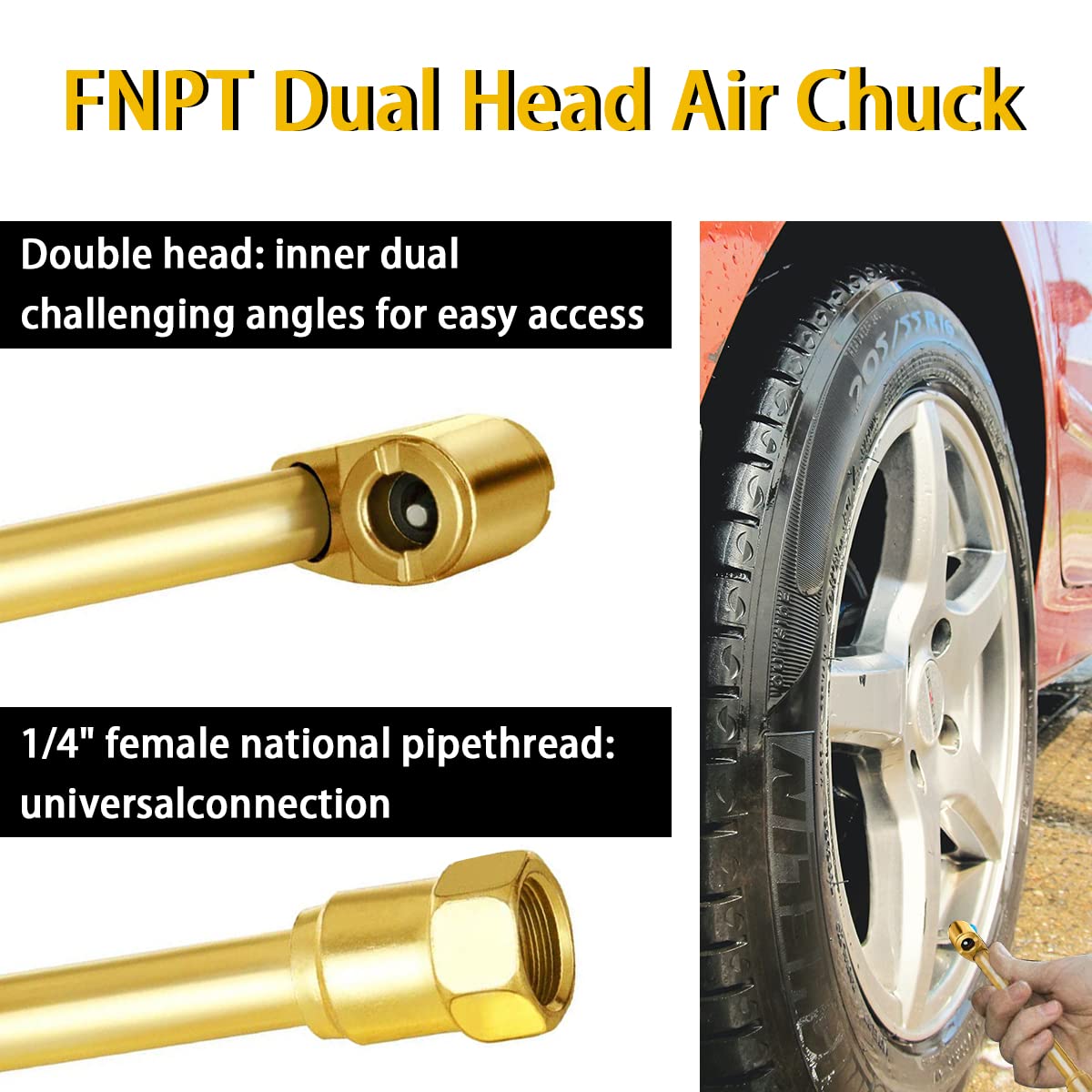 Air Chucks For Tires Aazon.co: 14\" Extended Reach Dual Head Air Chuck ...
