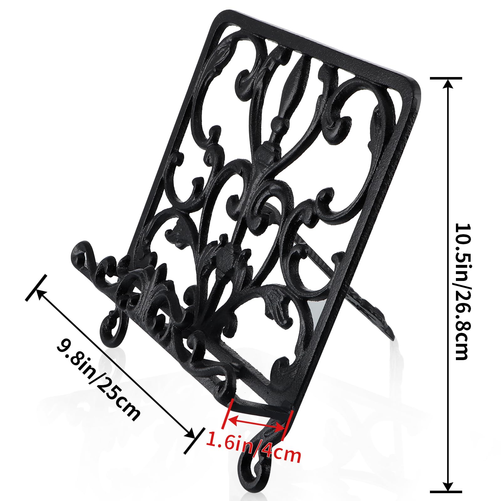 Snapklik.com : Cast Iron Cookbook Stand, Recipe Book Holder, Display ...