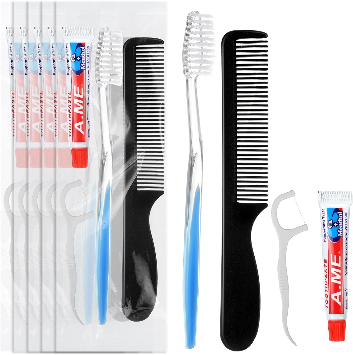 Amazon.com : Newtay 50 Sets Disposable Toothbrushes with Toothpaste ...