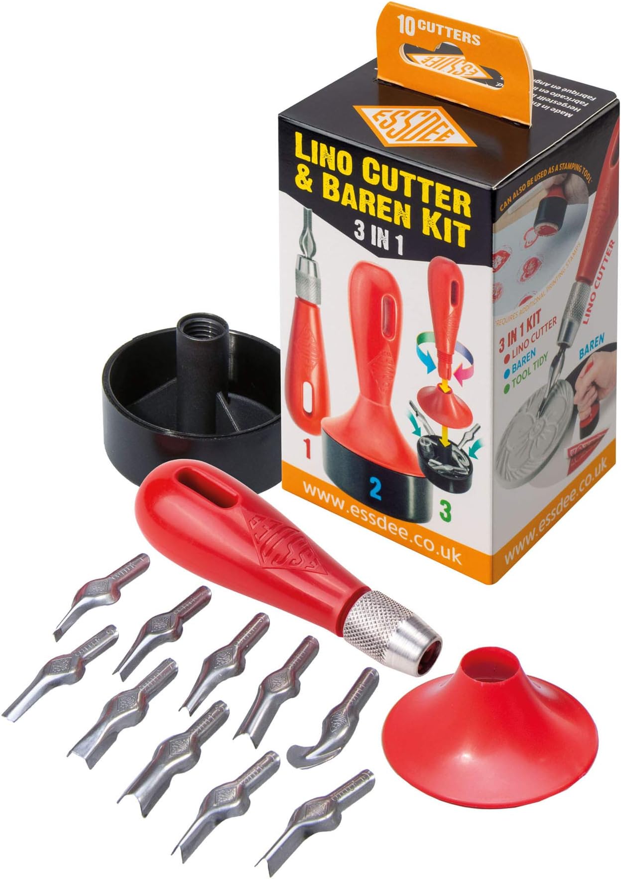 Essdee Lino Cutter and Baren Kit (10 Cutters Styles 1 to 10 ...