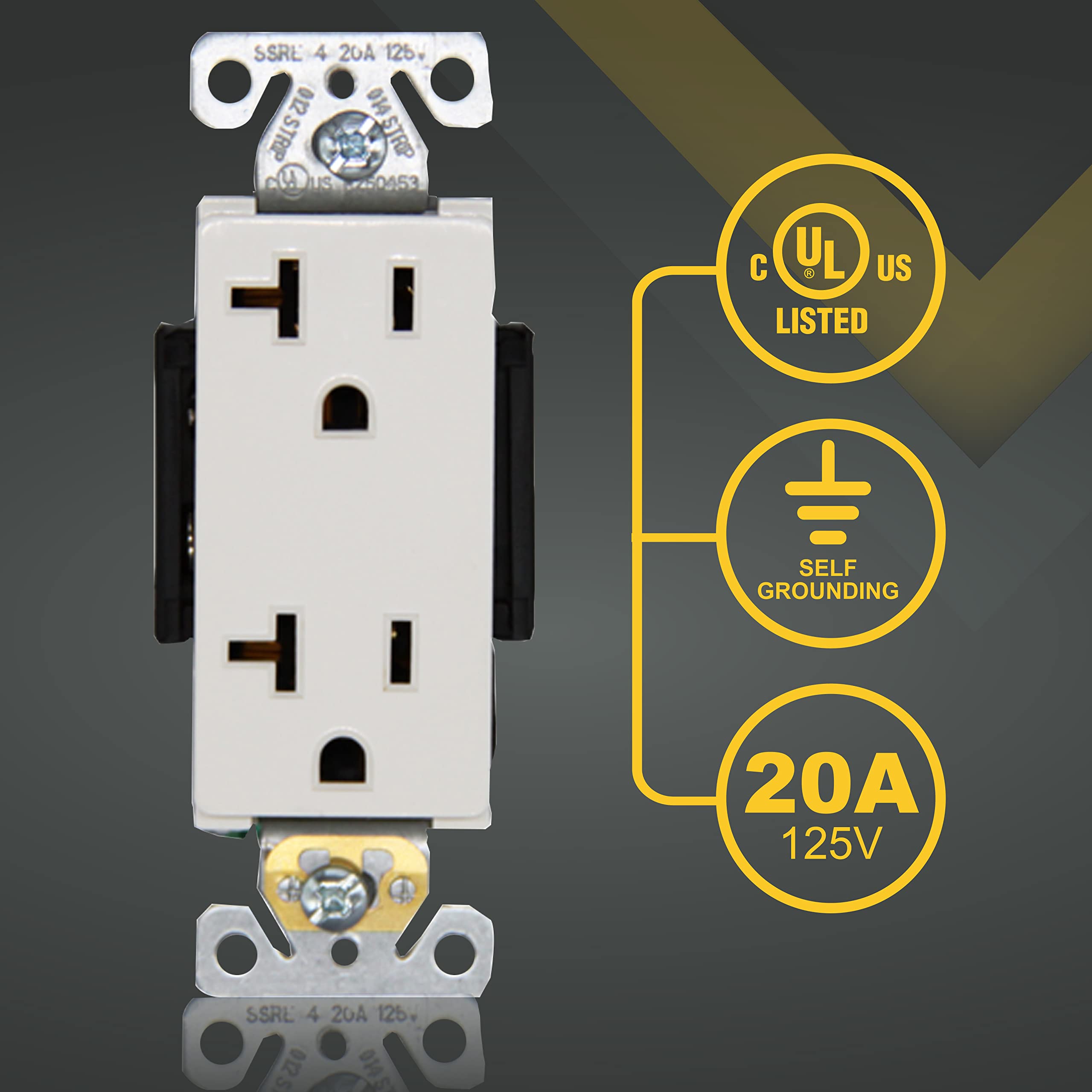 Snapklik.com : 10-Pack Duplex Receptacle Outlet, Non-Tamper-Resistant 3 ...
