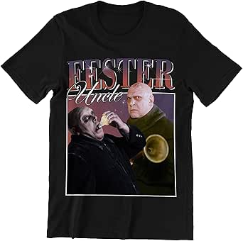 Amazon.com: Uncle Fester 90's Vintage Collage, Movie Character Shirt ...