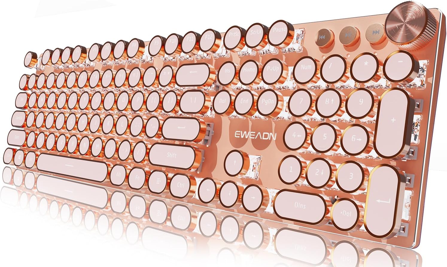 Amazon.com: EWEADN Typewriter Style Mechanical Gaming Keyboard, Wired ...