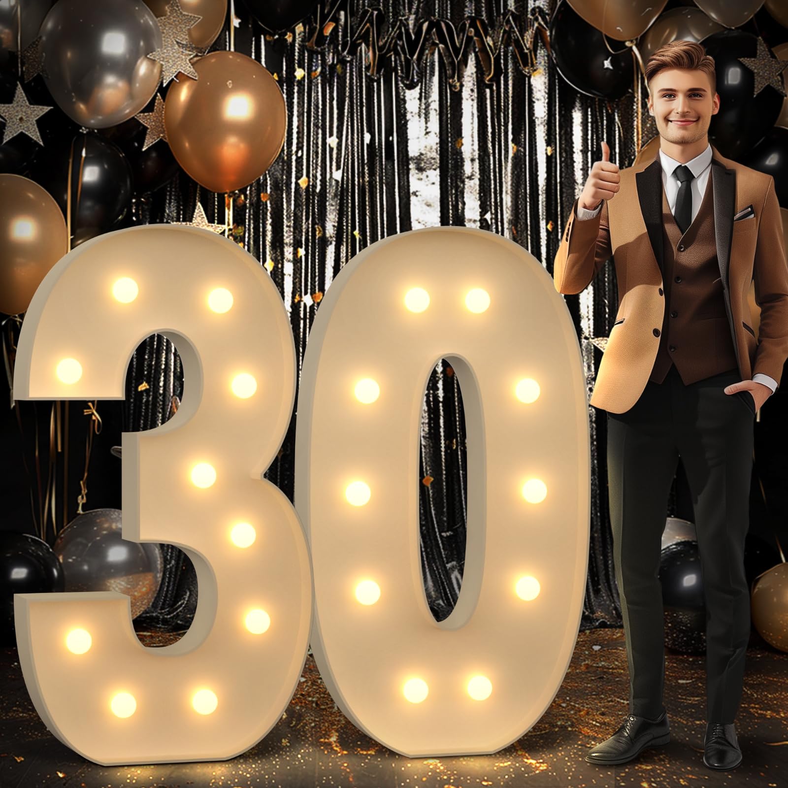Snapklik.com : Imprsv 4FT Marquee Numbers 30 Light Up Number 30th ...