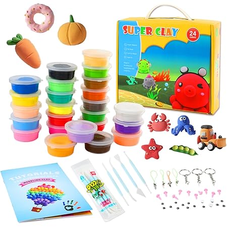 Amazon.com: Modeling Clay Kit - 24 Colors Air Dry Ultra Light Magic ...