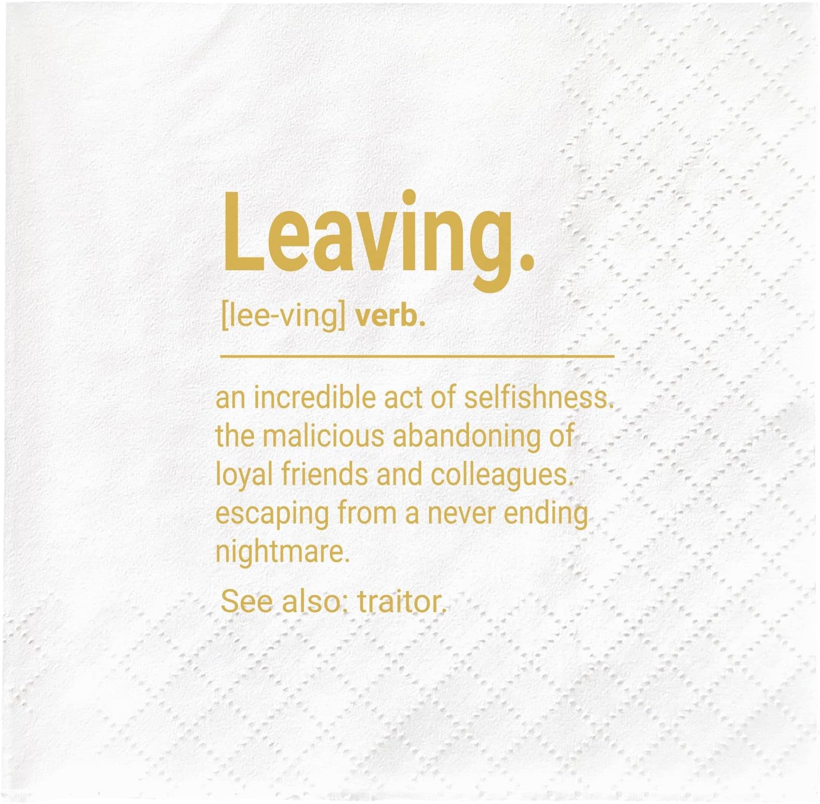 Amazon.com: Funny Going Away Gift for Coworker, Leaving Definition ...