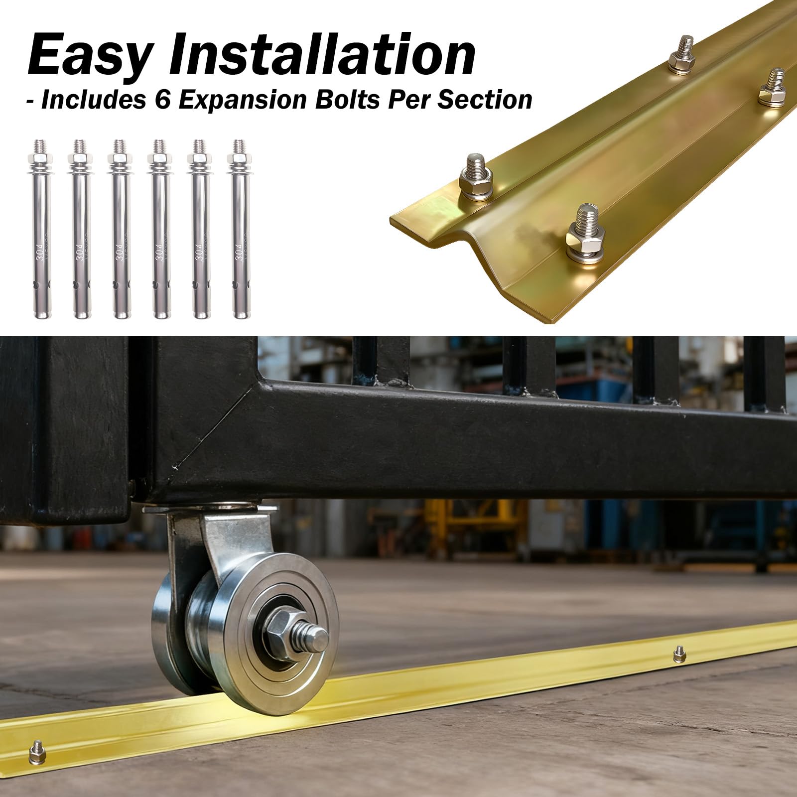 Snapklik.com : LAJIAOZ 6FT Section V Track For Sliding Driveway Gates ...