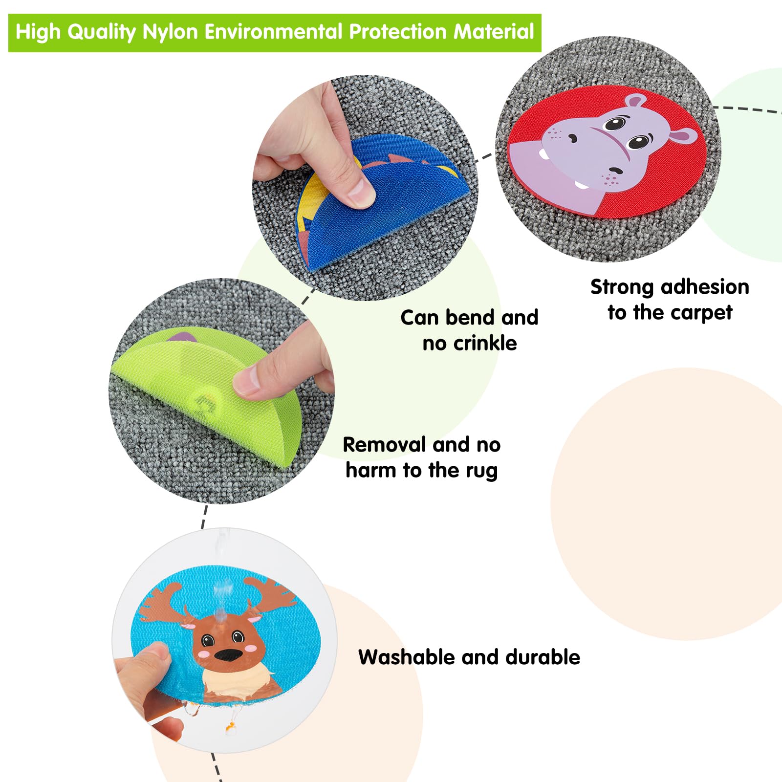 Snapklik.com : 24 Pack Zoo Animal Carpet Spots Markers Floor Dots For ...