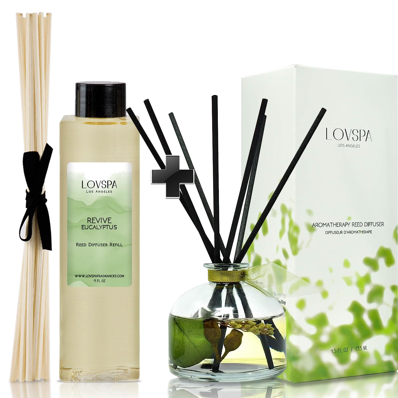 Amazon.com: LOVSPA Revive Eucalyptus Reed Diffuser Refill, 4 oz, Bundle ...