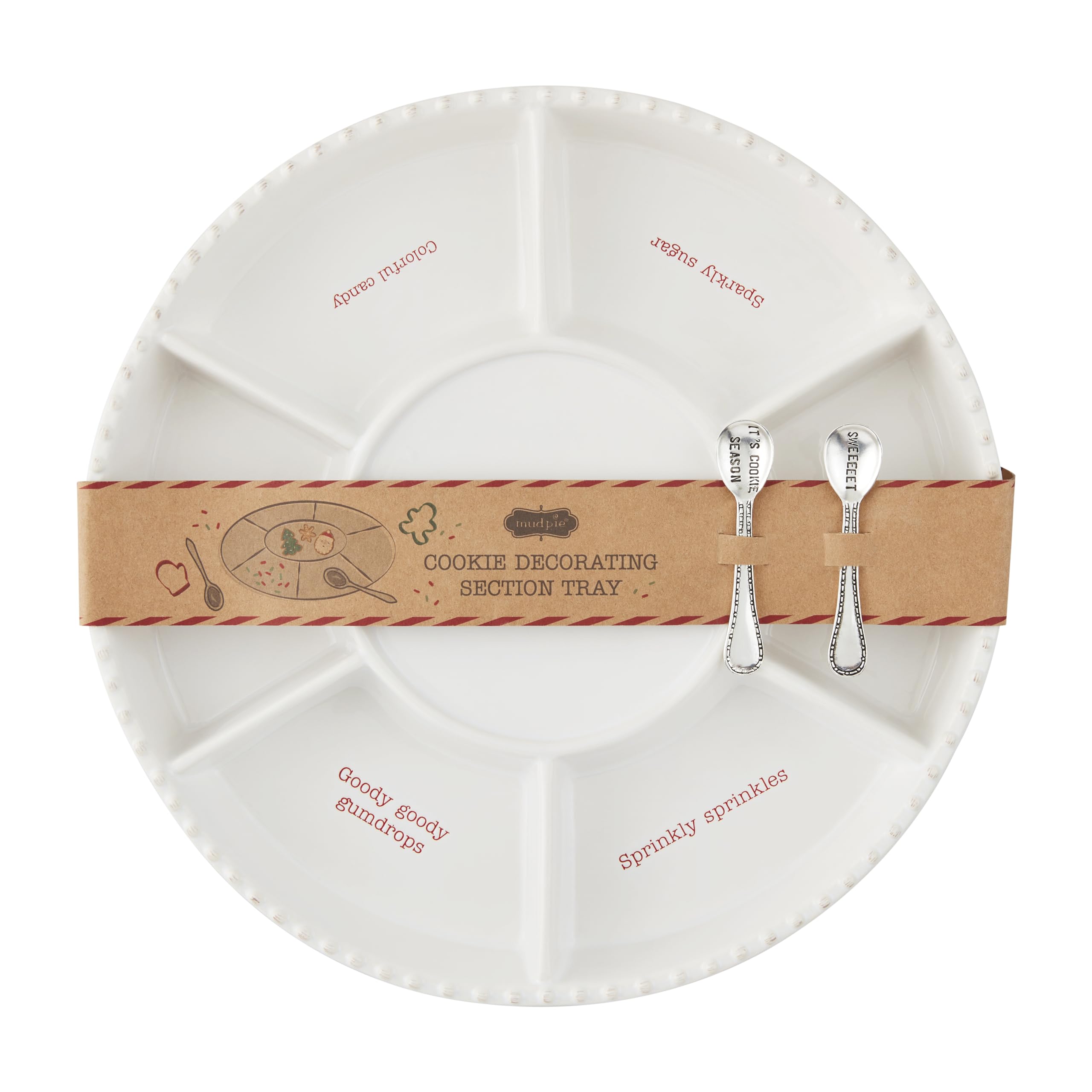 Amazon.com | Mud Pie Chirstmas Cookie Decorating Tray; Tray 15.5" X 13 ...