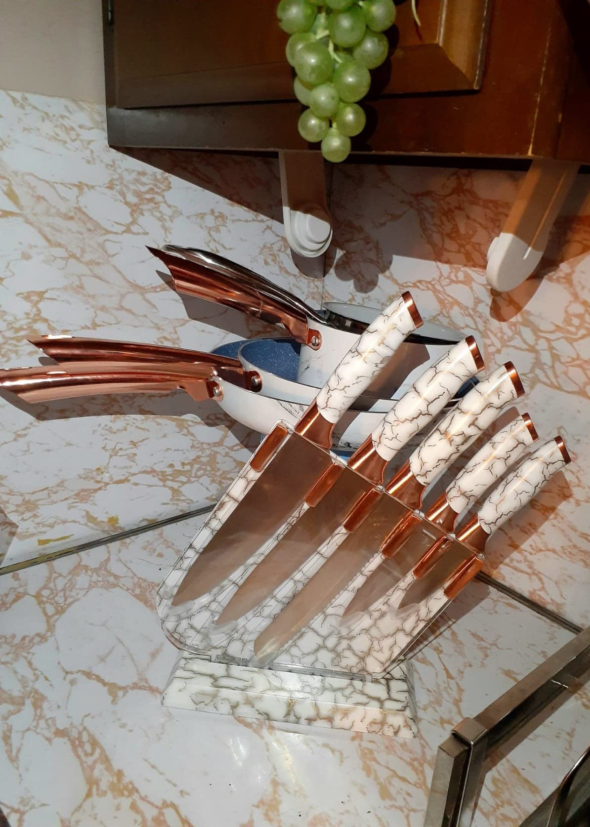 $8/mo - Finance Knife Set Non Stick, Champagne Gold Knives Set with ...