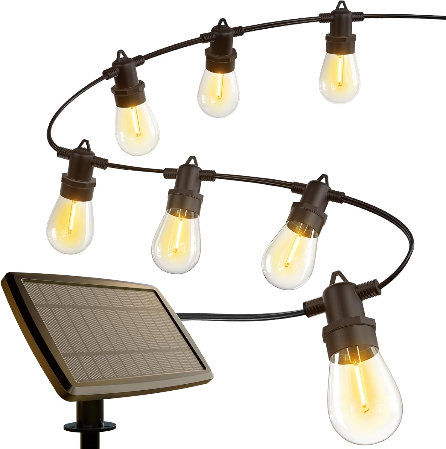 KYY 102FT(96+6) Solar String Lights Outdoor with USB Port Remote ...