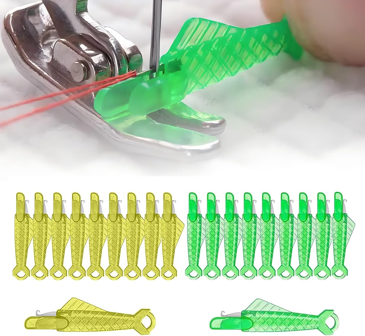20 Pcs Needle Threader,Fish Mouth Sewing Machine Needle Threader,Quick ...