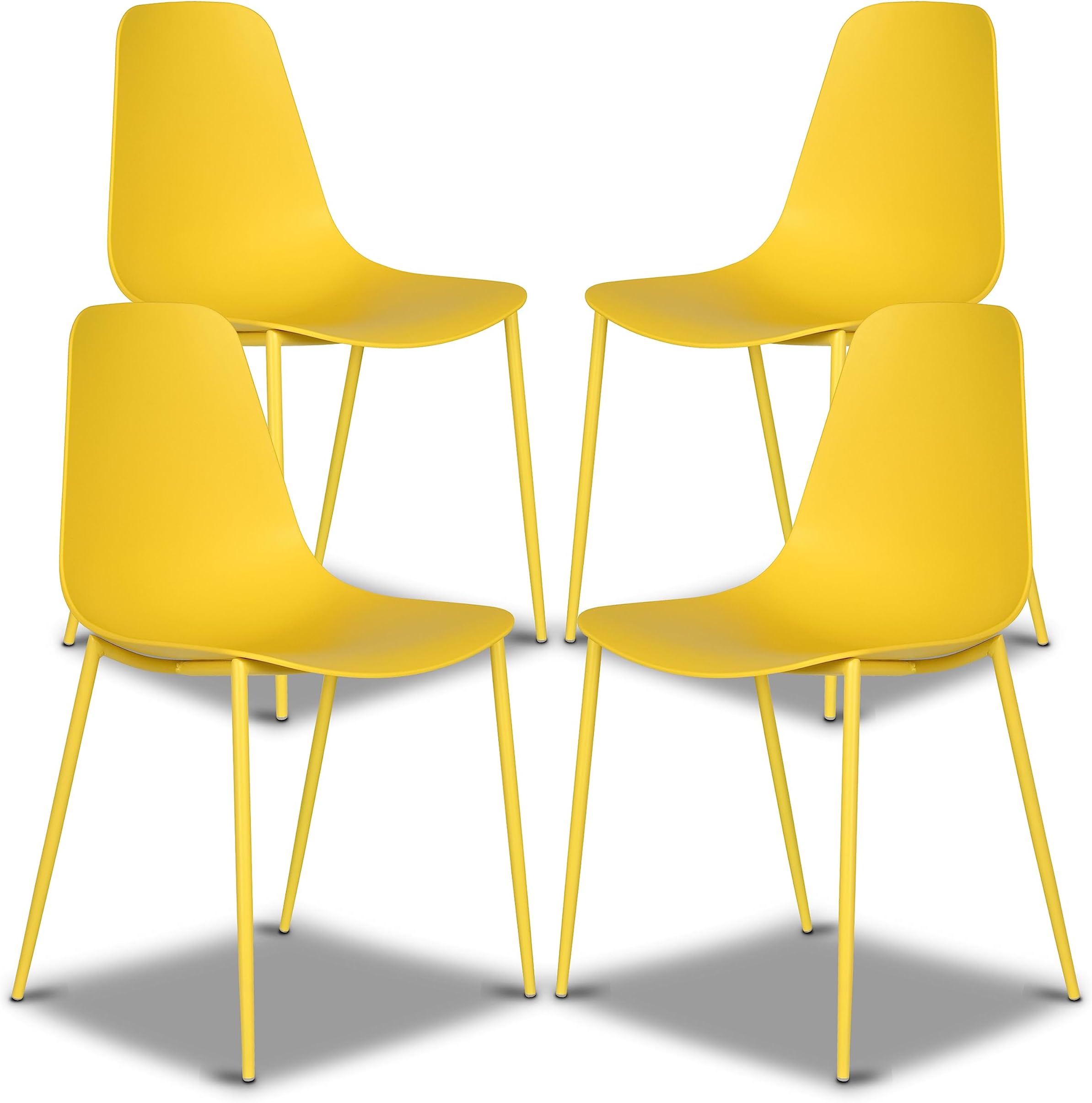 Amazon.com: POLY & BARK Isla Modern Kitchen Chairs Set of 4 - Plastic ...
