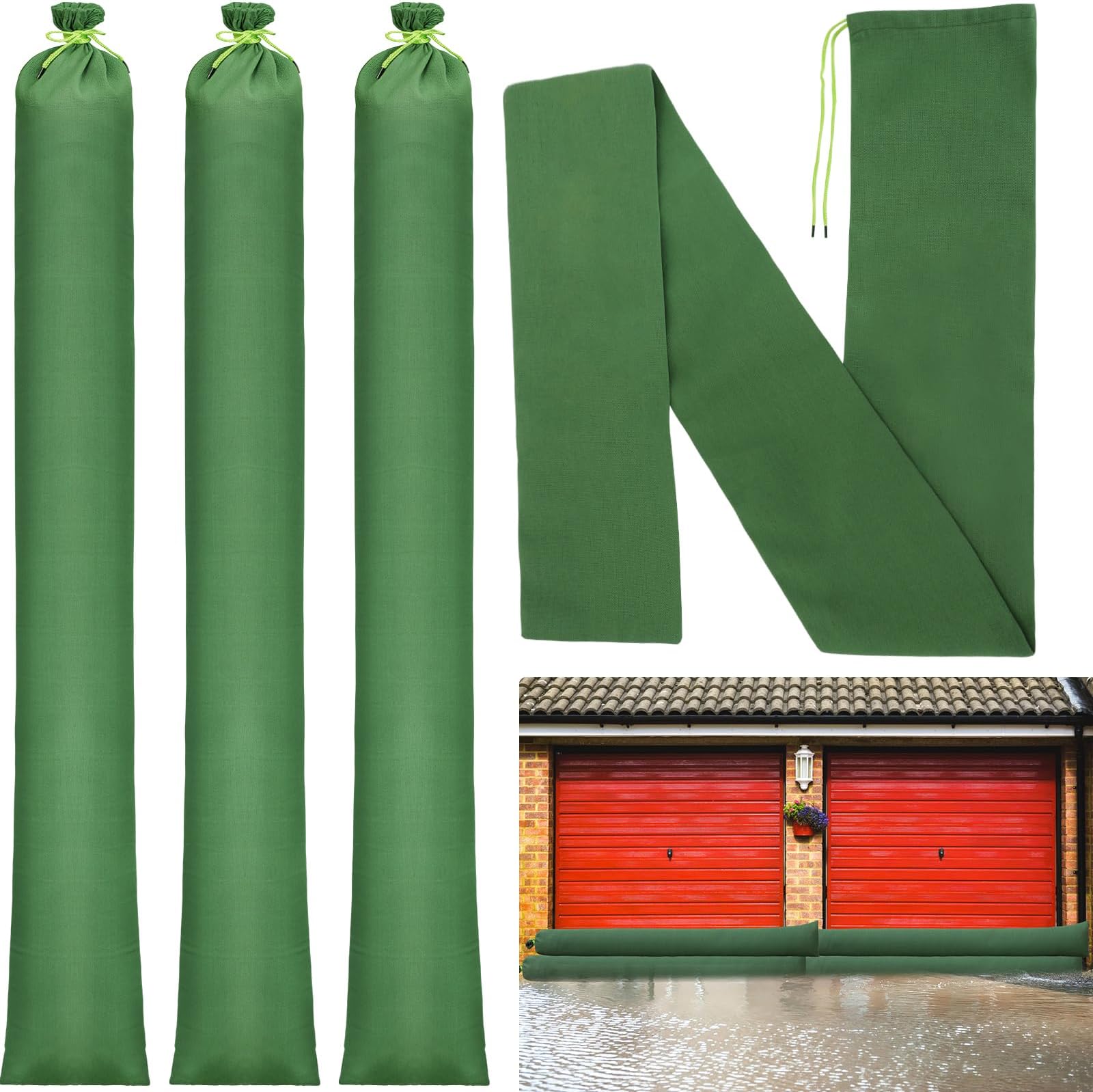 Amazon.com: REJOPFAD Sandbags for Flooding 4Pcs Long Canvas Flooding ...