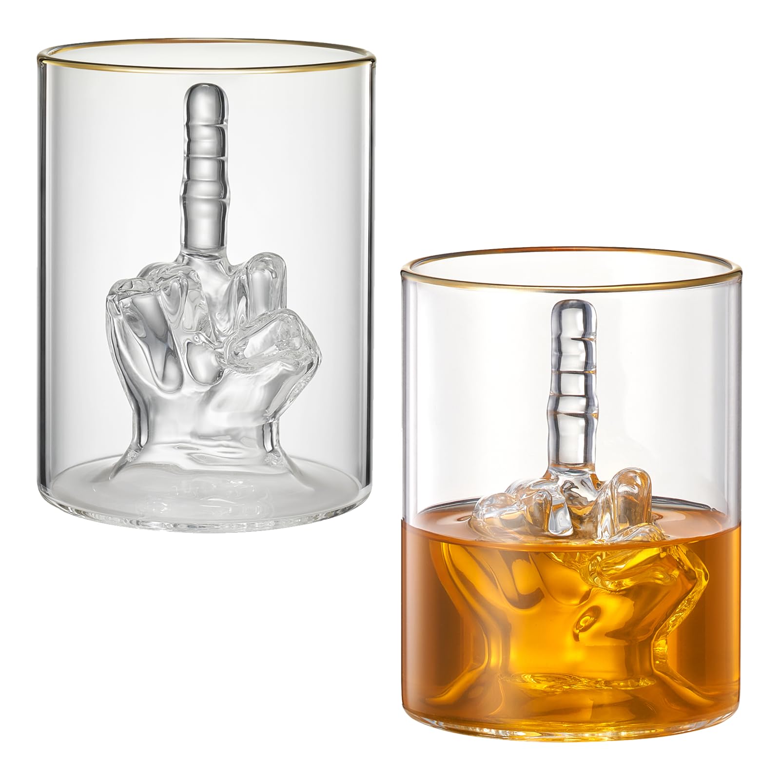 Amazon.com | Middle Finger Gifts Whiskey Glass - Fun Personalized ...