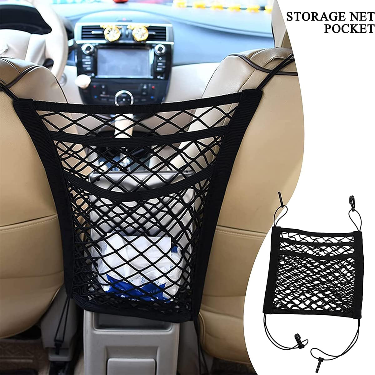 3-Layer Car Storage Net,boot Netting for Cars, Barrier of Backseat Pet ...