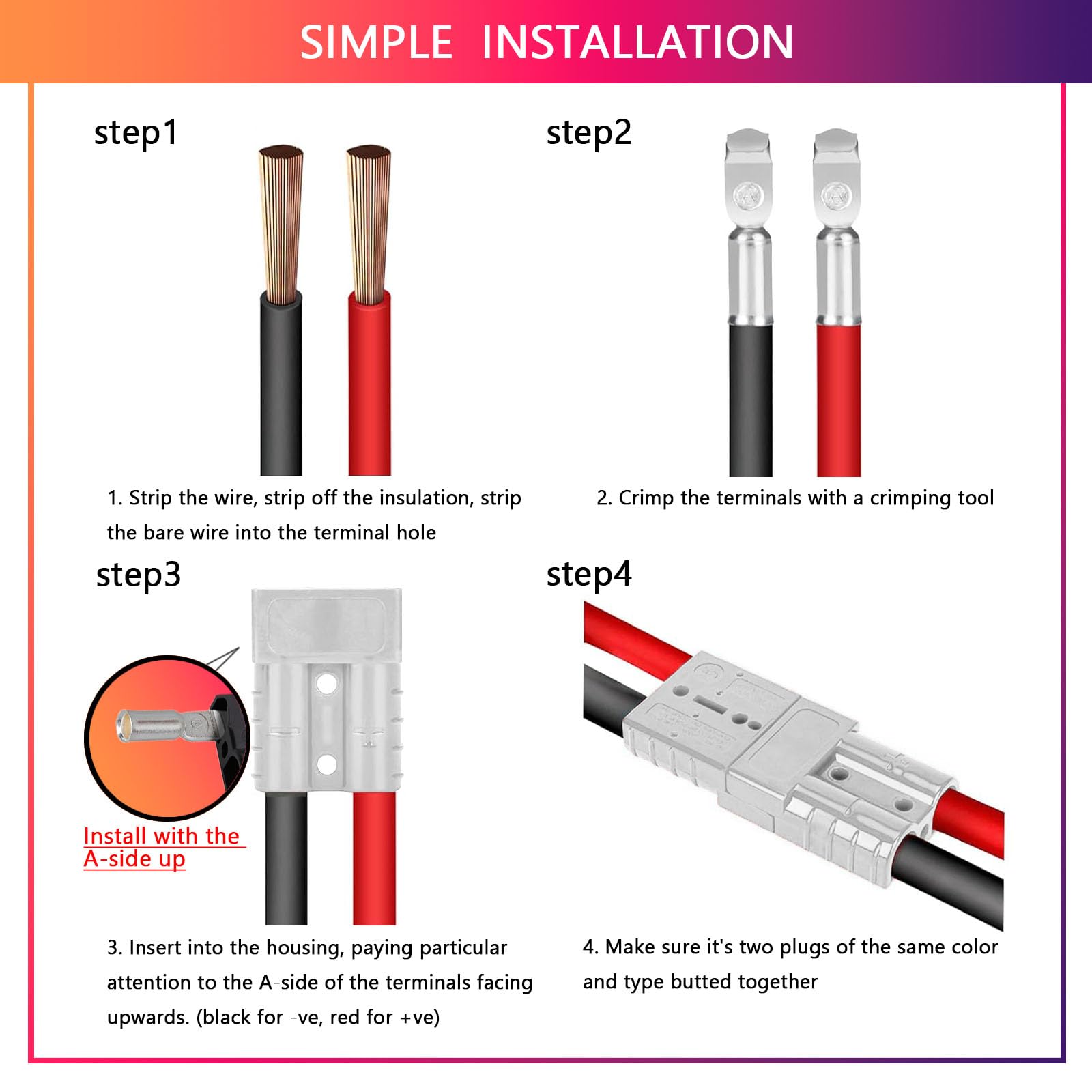 Snapklik.com : Anderson Connector 2 Pcs, 50 Amp 12-36v Batteries Quick ...