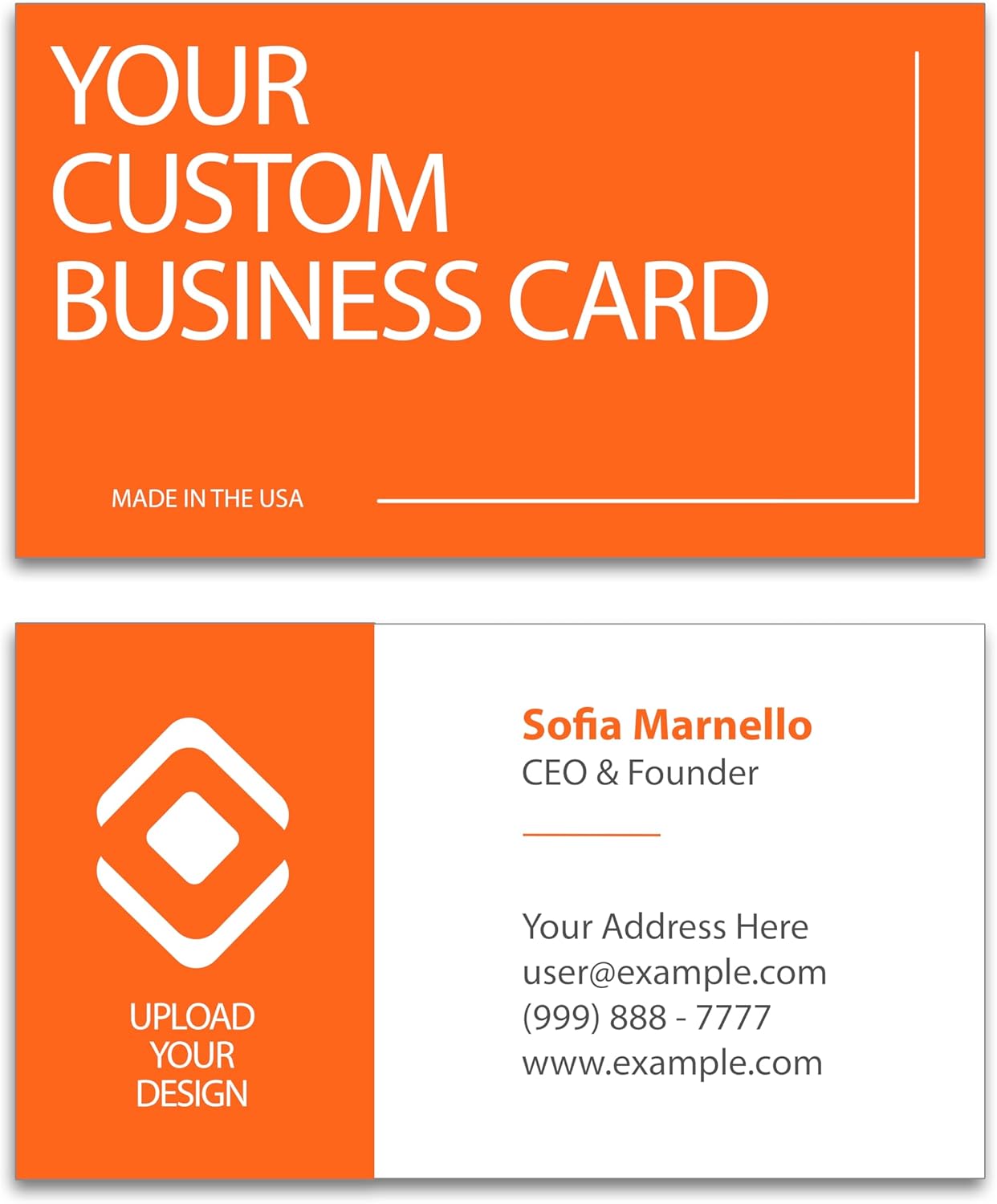 Amazon.com : Custom Business Cards - Upload Your Design - 16pt ...