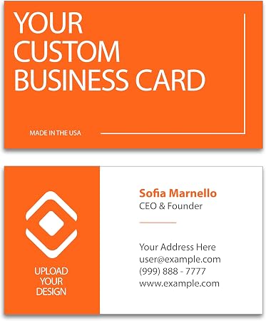 Amazon.com : Custom Business Cards - Upload Your Design - 16pt ...