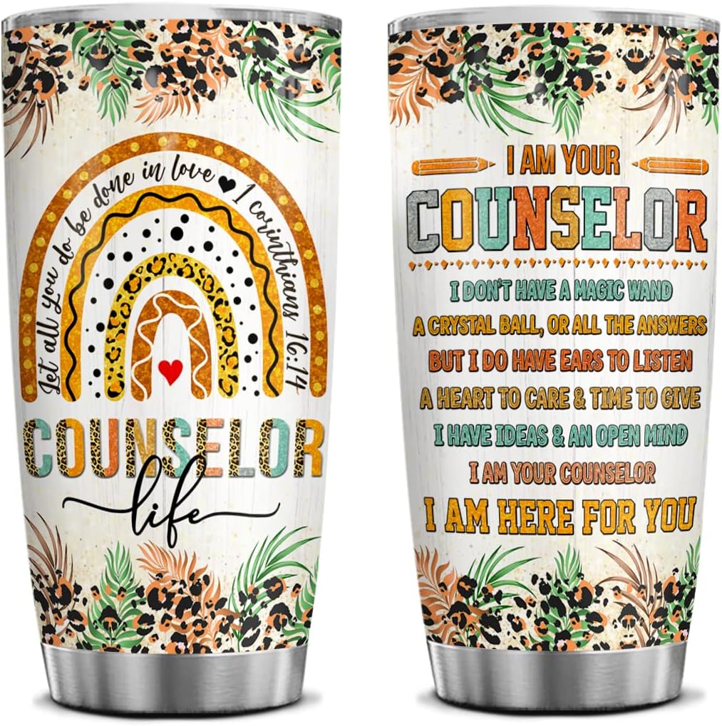 Amazon.com | 4LIEUBASMI School Counselor Gifts 20oz Tumbler, Counselor ...