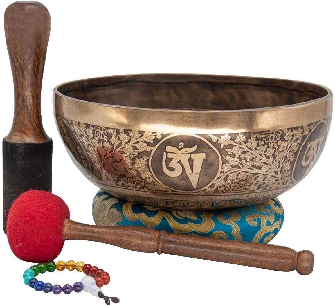 Amazon.com: 12" Om Mane Padme Hum Mantra Carved Singing Bowl for ...