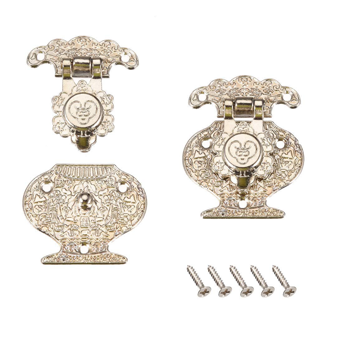 uxcell 2 Sets Wood Case Chest Box Rectangle Clasp Closure Hasp Latches ...