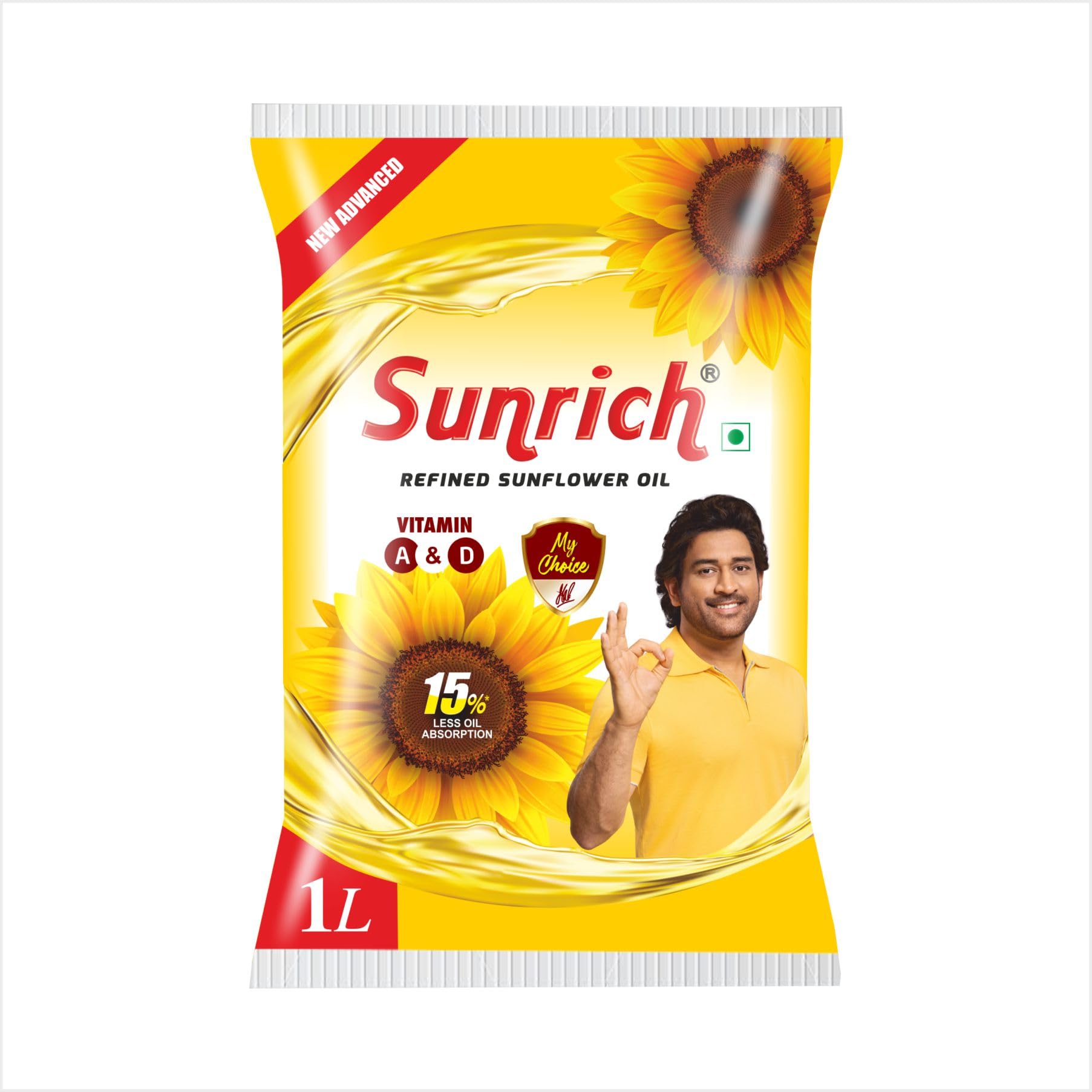 Sunrich Sunflower Oil Pouch, Edible Oil For Cooking & Frying, Everyday ...