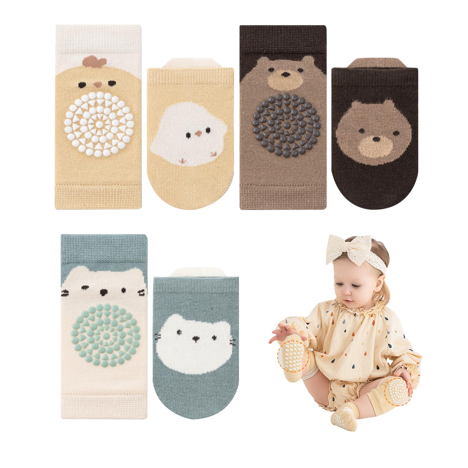 Zonoori Crawling Knee Pads Baby, Crawling Tights for Crawling Aid for ...