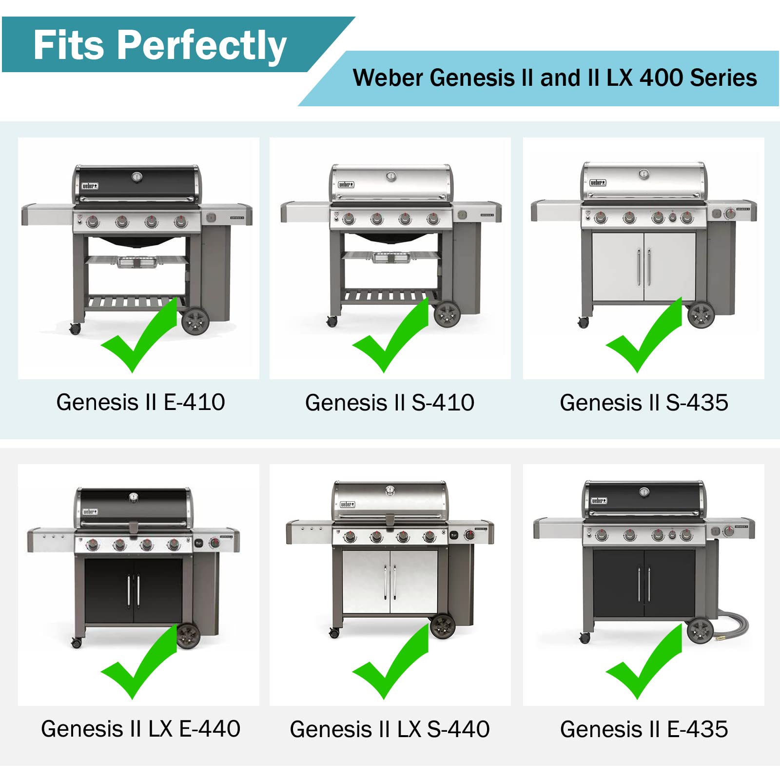 Snapklik.com : 66097 18 7/8 Inch Grill Grates For Weber Genesis II 400 ...