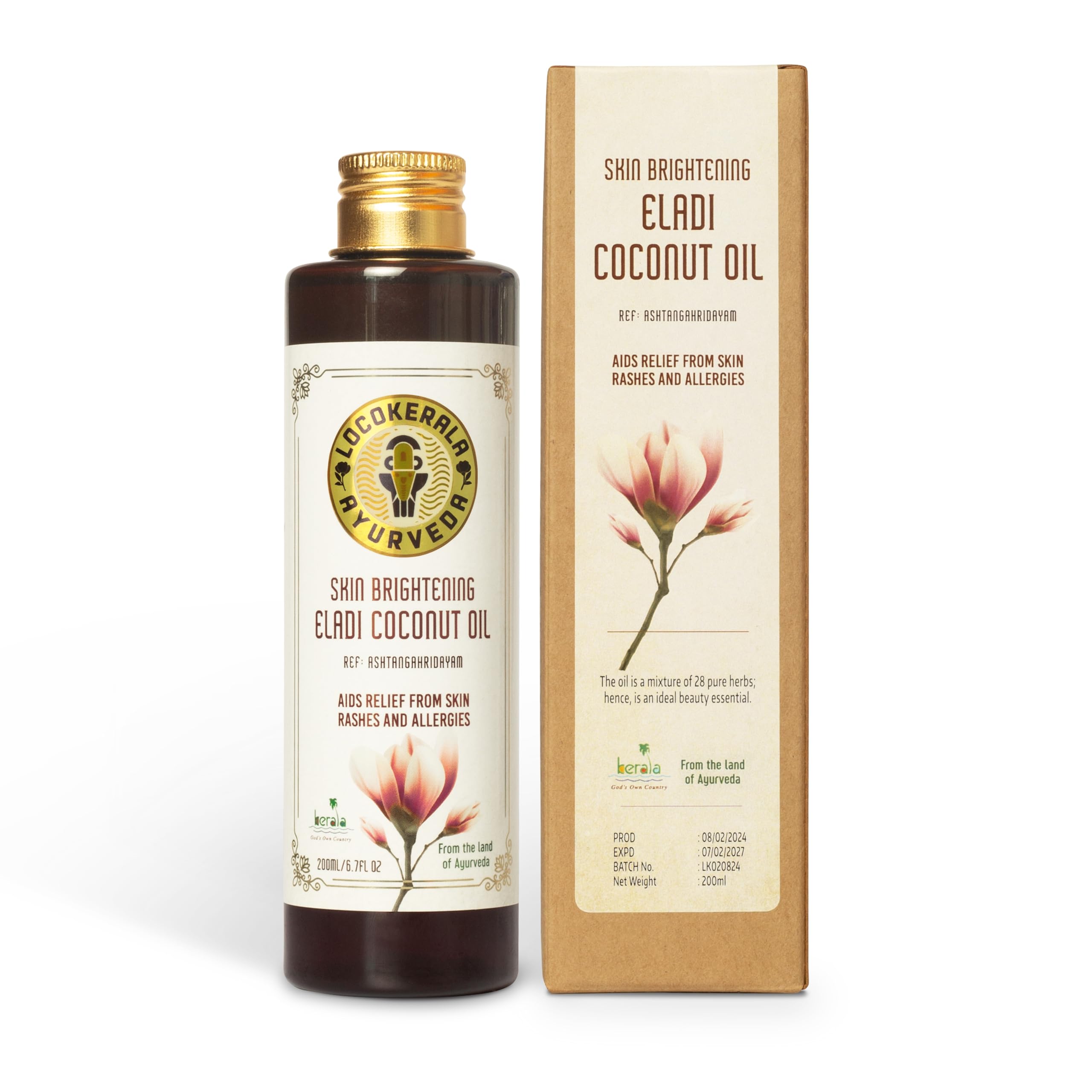 Buy LocoKerala - Eladi Coconut Oil (200ml) | Skin Brightening | Anti ...