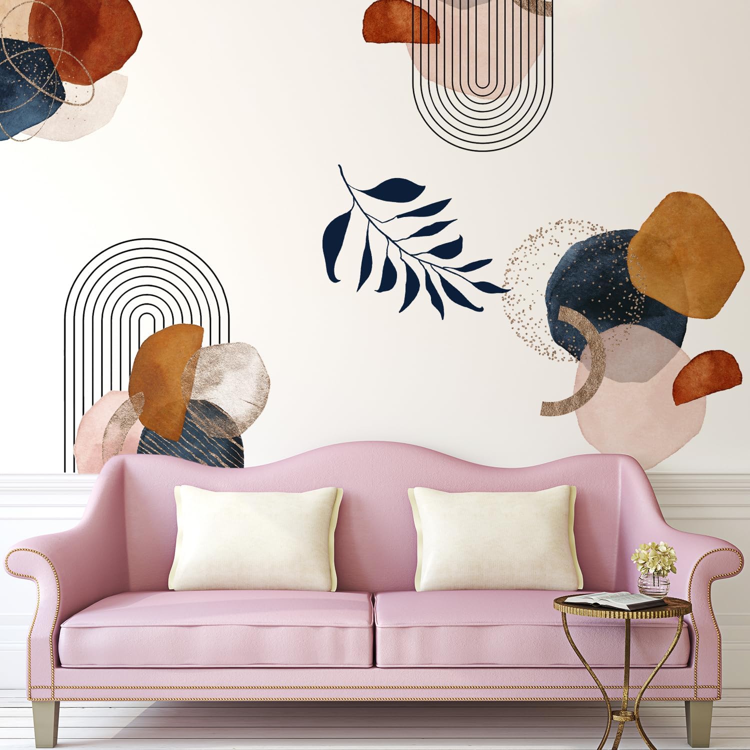 Amazon.com: Boho Mid-Century Modern Wall Decals Peel and Stick, Large ...