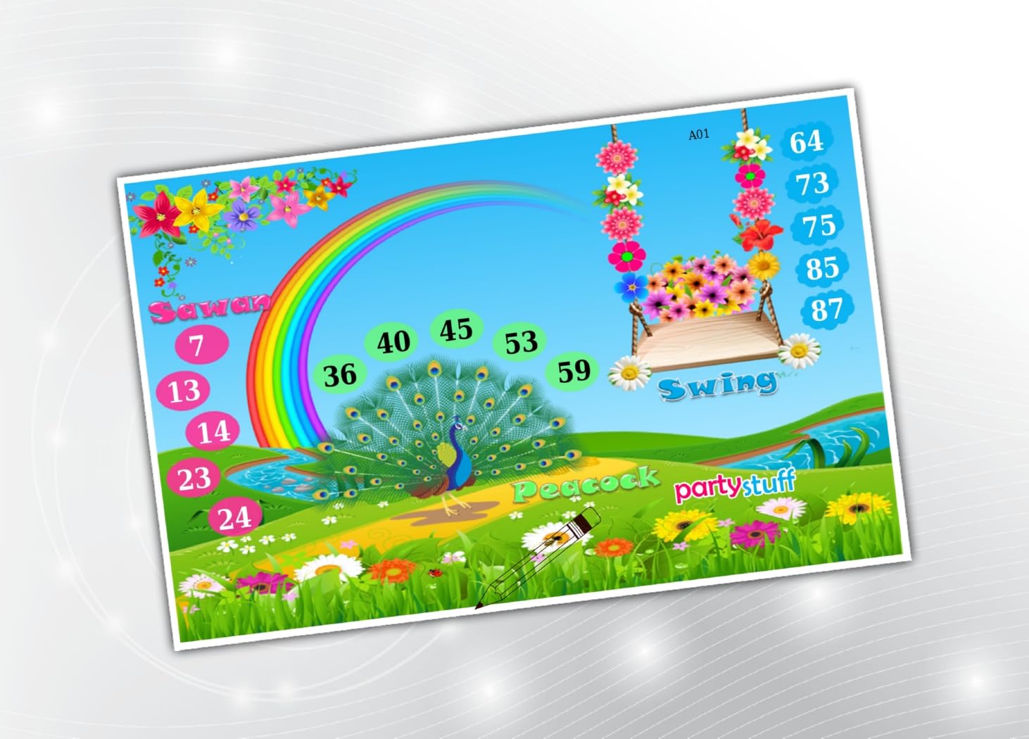 PartyStuff Sawan Theme Tambola Housie Tickets - Sawan kukuba 2 ...