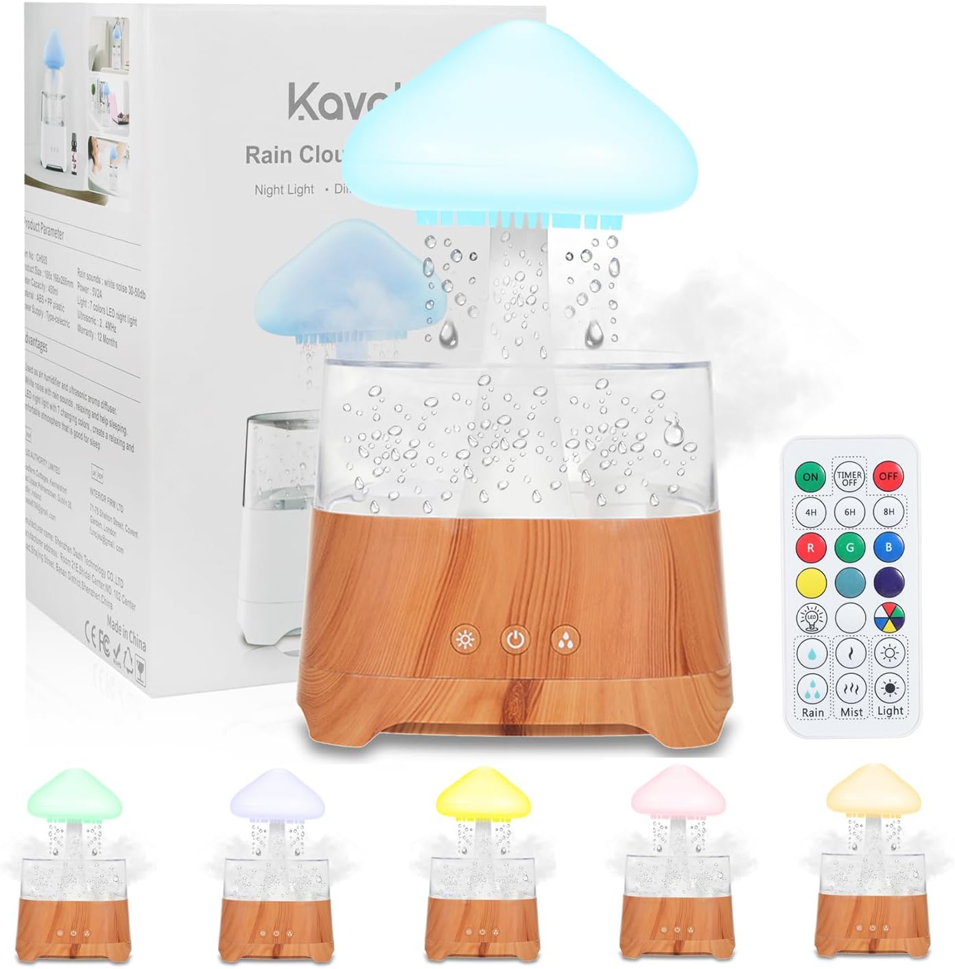 Amazon.com: Kavolet Rain Cloud Humidifier Water Drip,450ml Rain Cloud ...