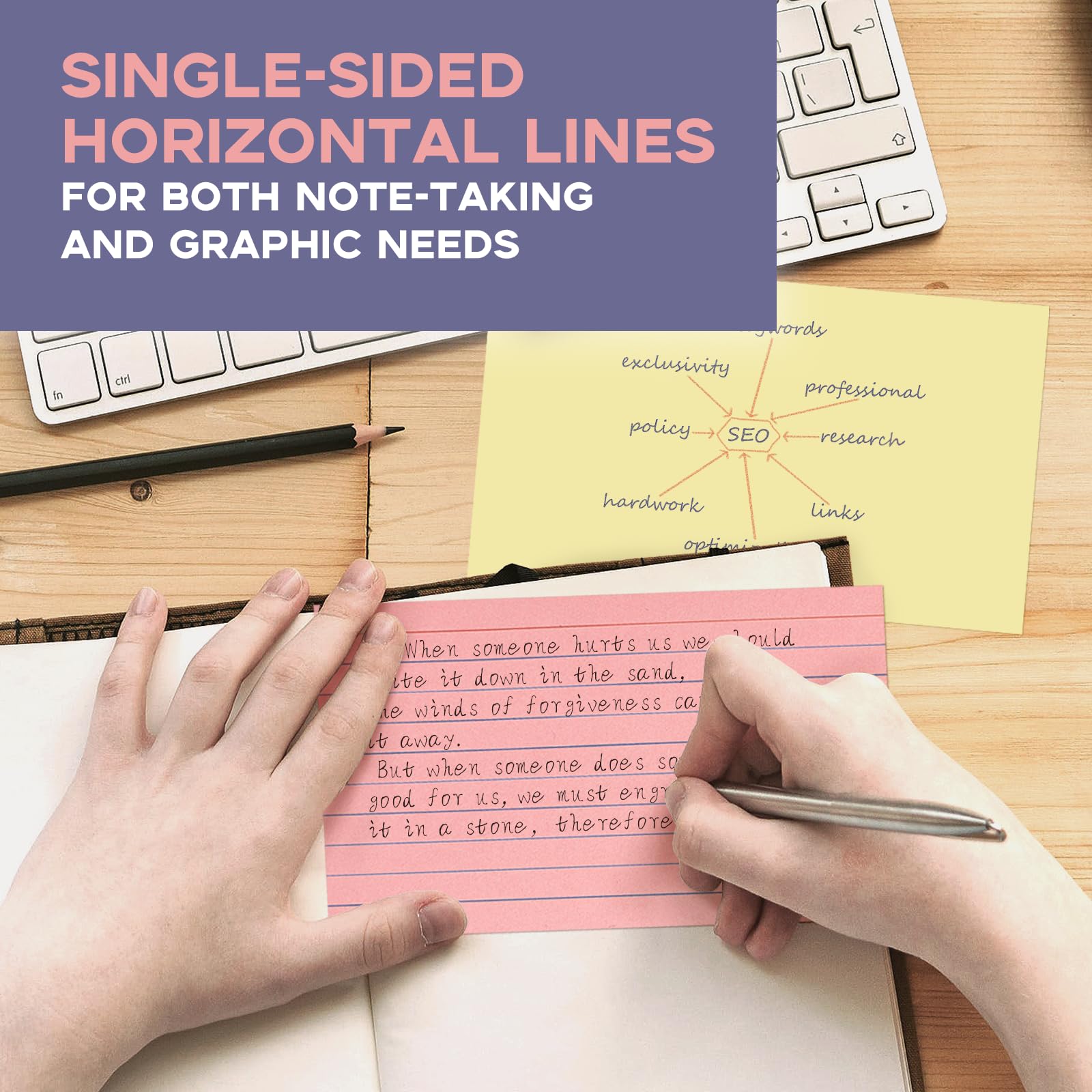 Snapklik.com : Colored 4x6 Index Cards Ruled-Goefun 300 Sheets Lined ...