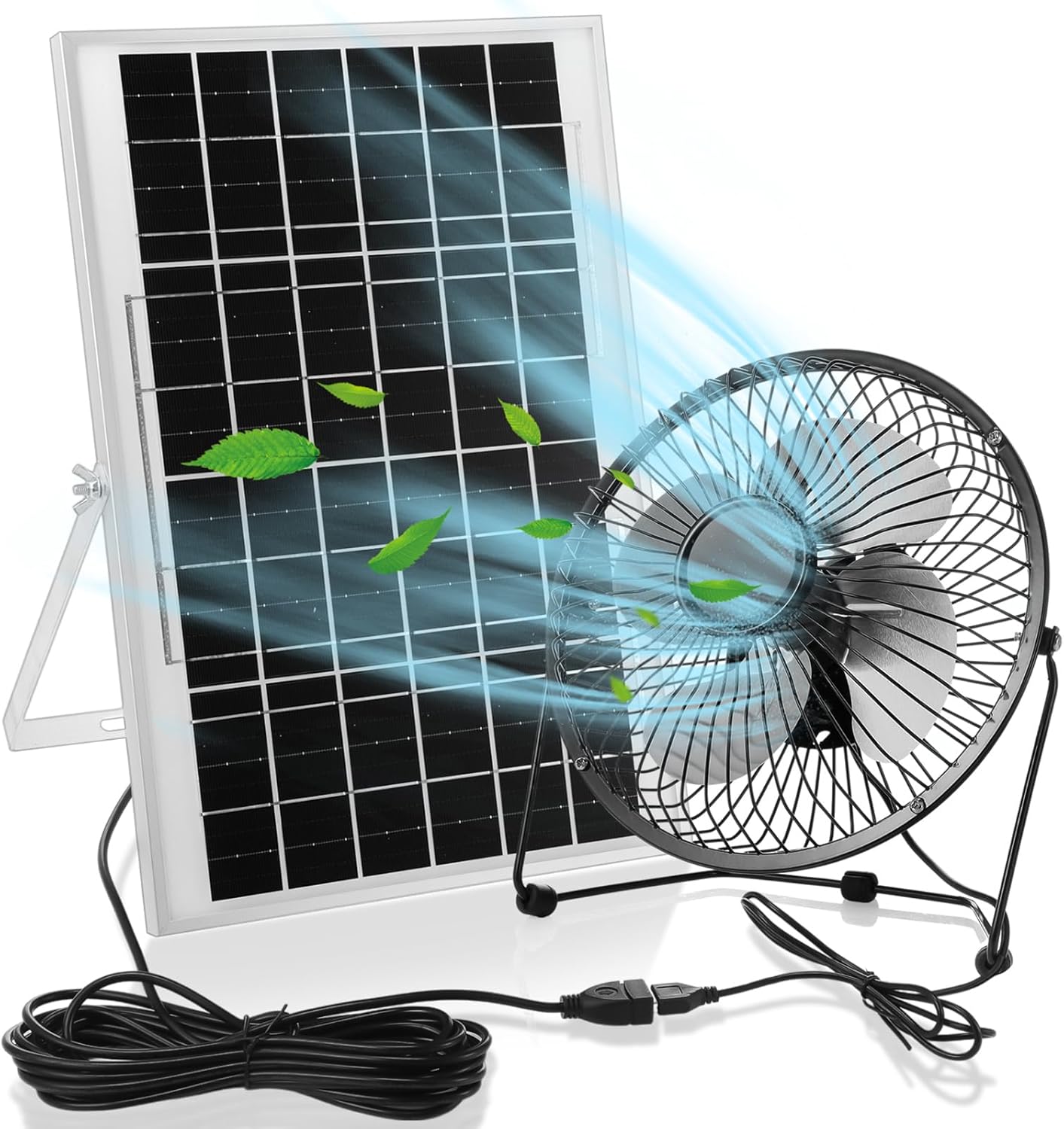 Amazon.com : Tujoe 15W Waterproof Solar Panel with 6 Inch 4 Fans, High ...