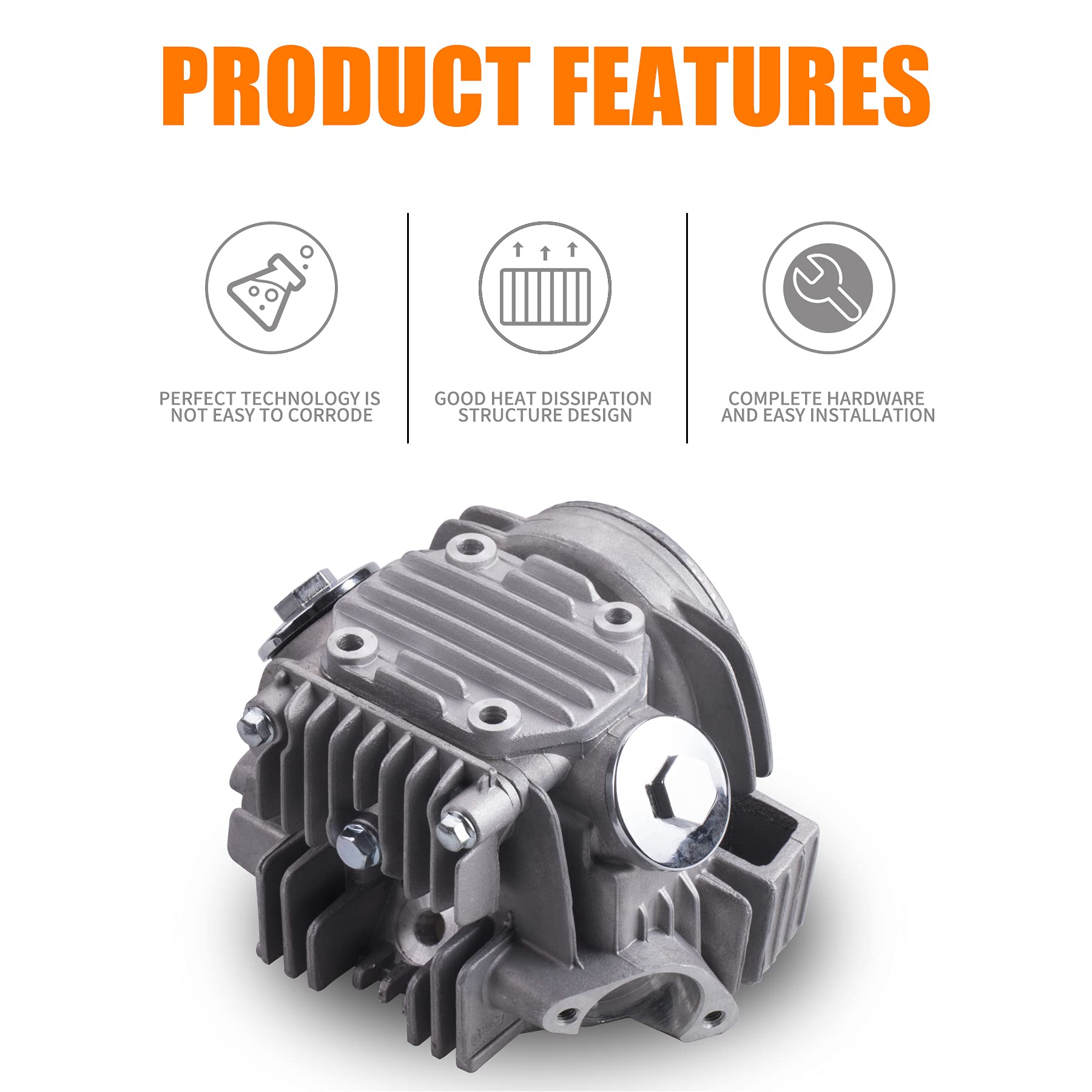 Snapklik.com : 52.4mm Complete Cylinder Head Replacement For 4 Stroke ...