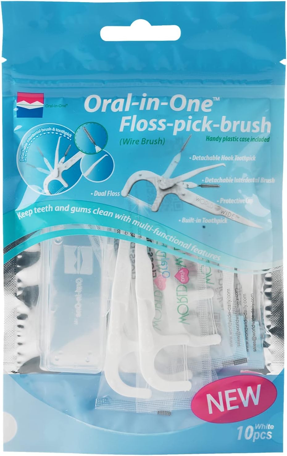 Better Toothbrush Oral-in-One Toothpicks 10pcs, 2 Packs. Dental Floss ...