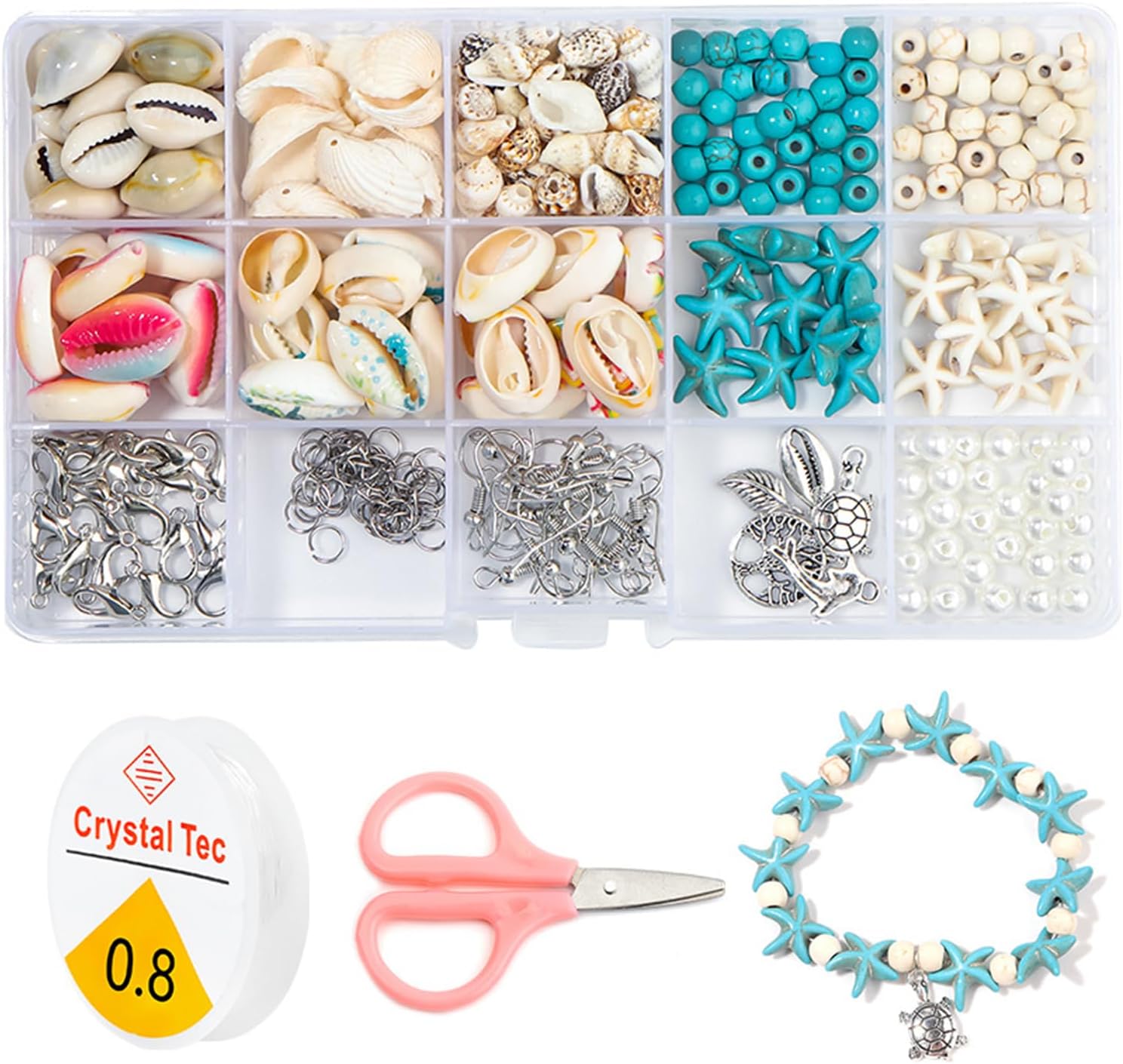 325 pcs Ocean Jewellery Making Kit,Beach Beads Charms with Turtle ...