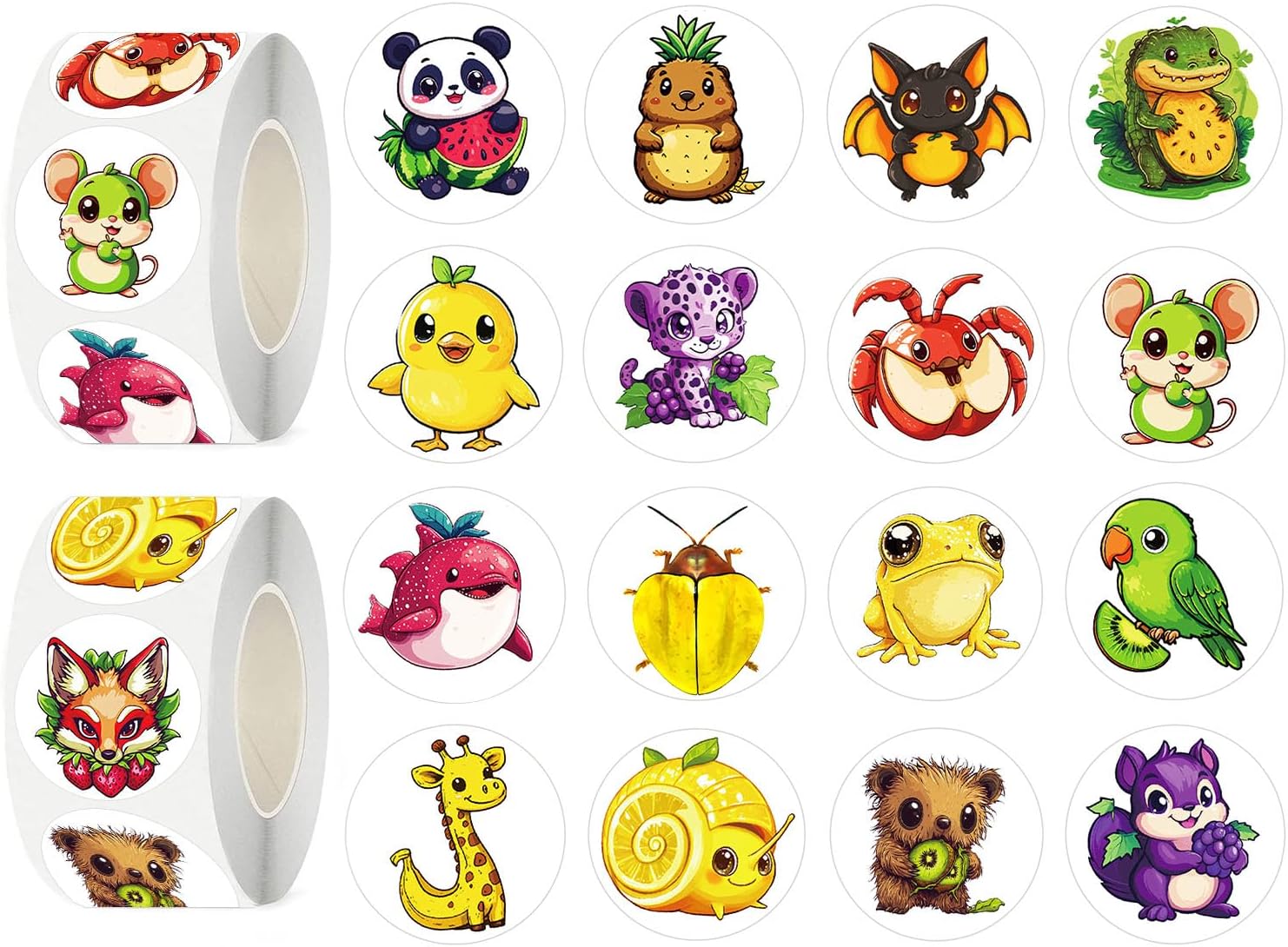 Amazon.com: UVUXO 600 Pcs Funny Animals Stickers for Kids- 1.5 Inch ...