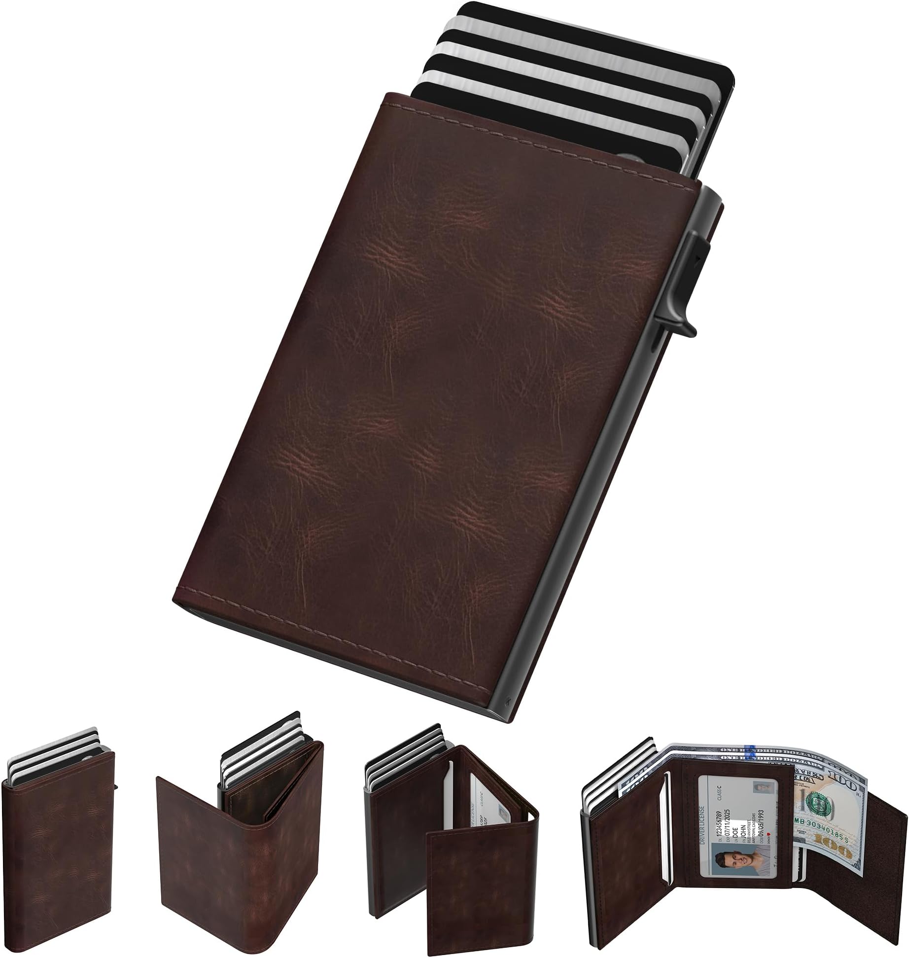 Amazon.com: Minimalist Wallet for Men - Pop Up Wallet with Holder for ...