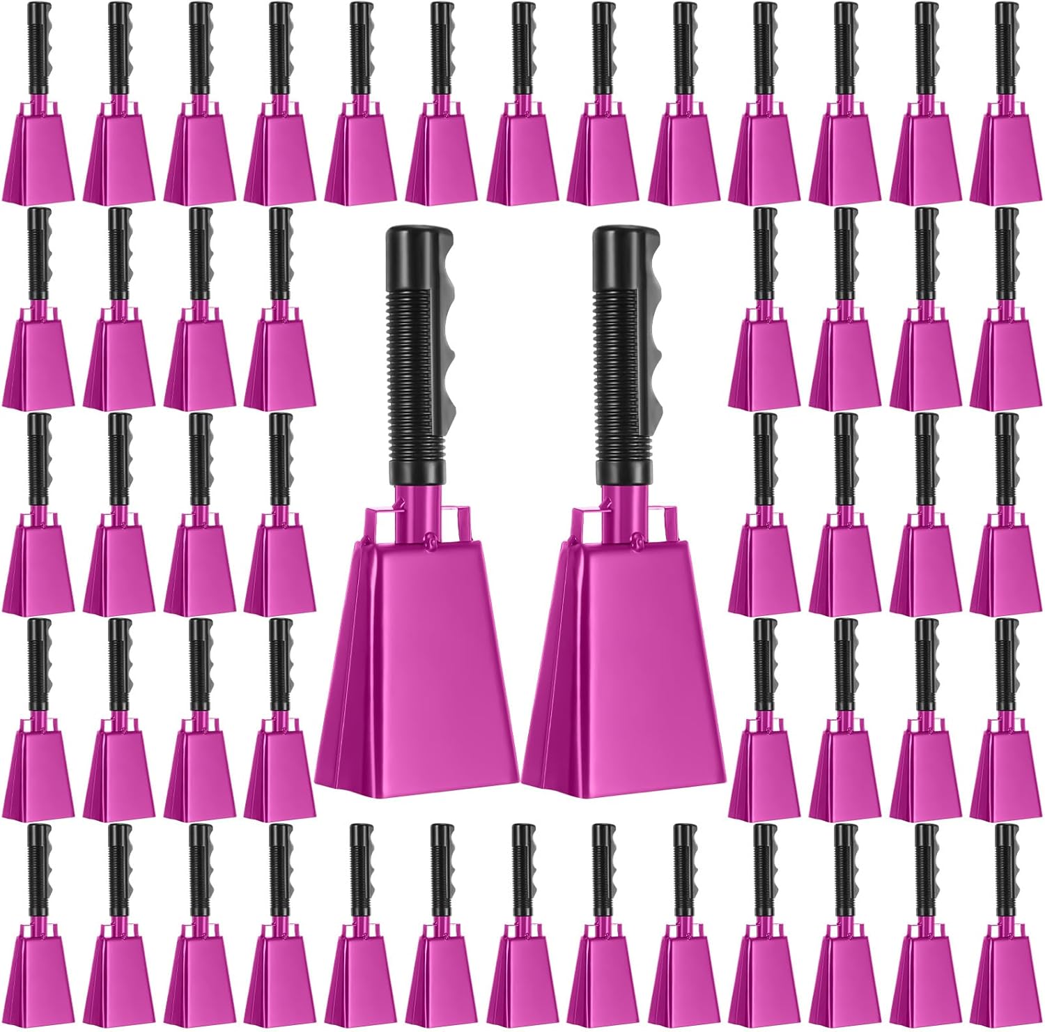 Amazon.com: Boao 50 Pcs Metal Cowbell with Handle Bulk 9'' Loud Cow ...