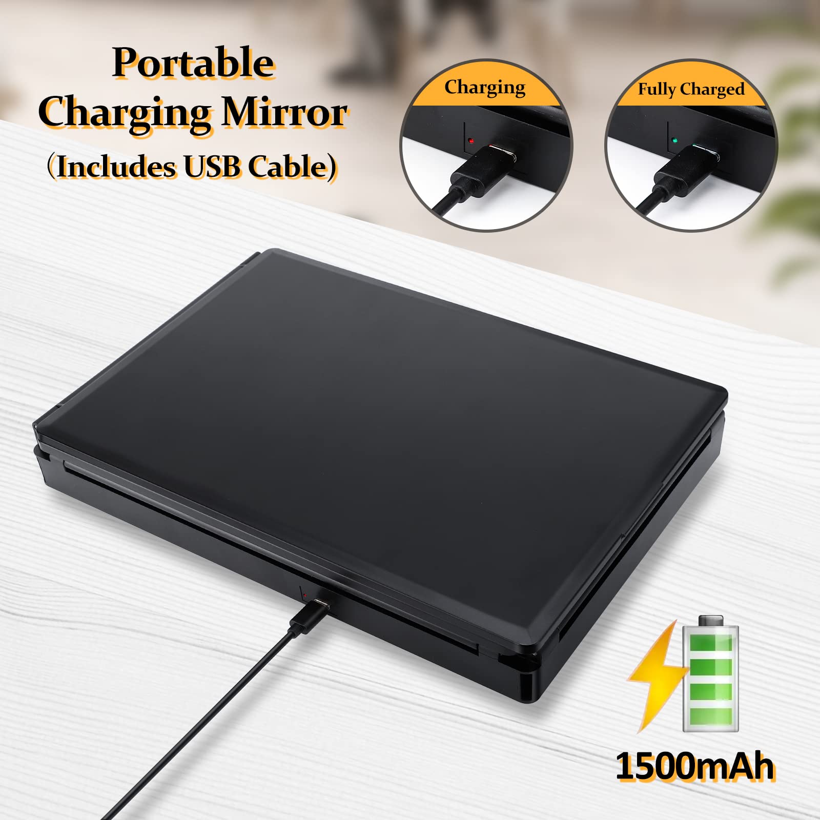 5 Way Mirror, 360° Mirror with 3 Color Lights for Self Hair Cutting for ...