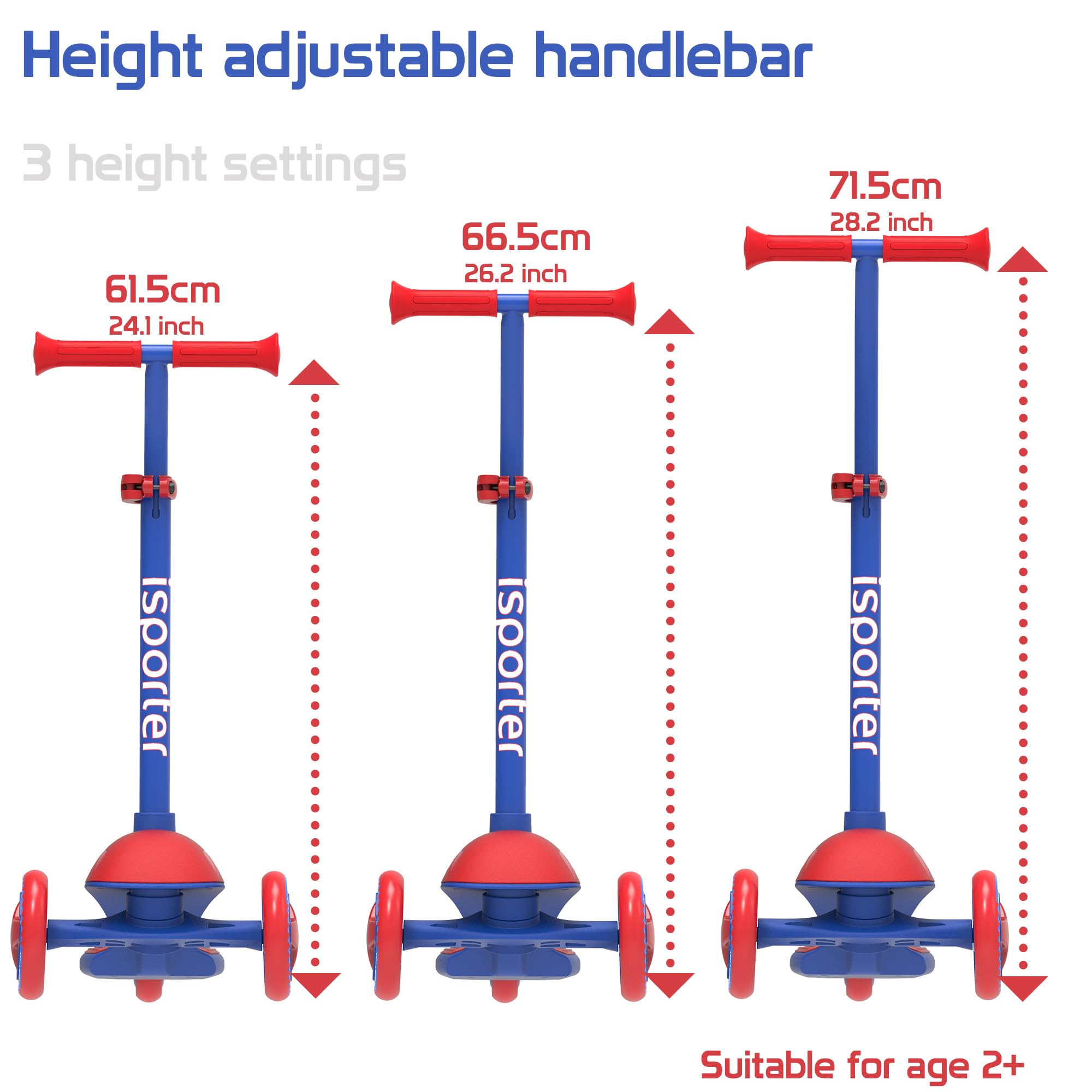 iSporter 3-Wheeled Toddler Scooter for Kids Ages 2-5, Toddlers Age 3-5 ...