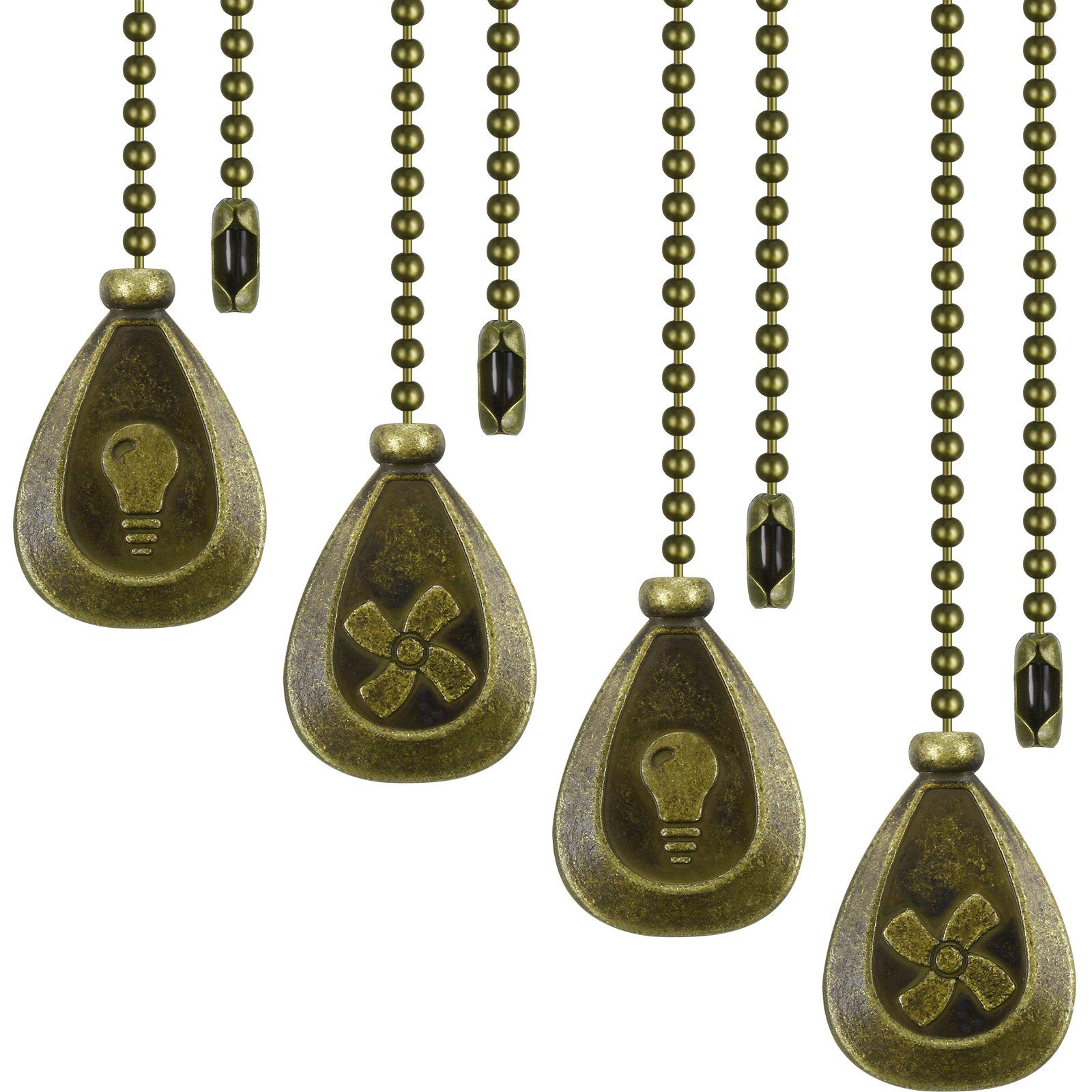 Snapklik.com : 4 Pieces Ceiling Fan Pull Chain Extender Ornament 12 ...