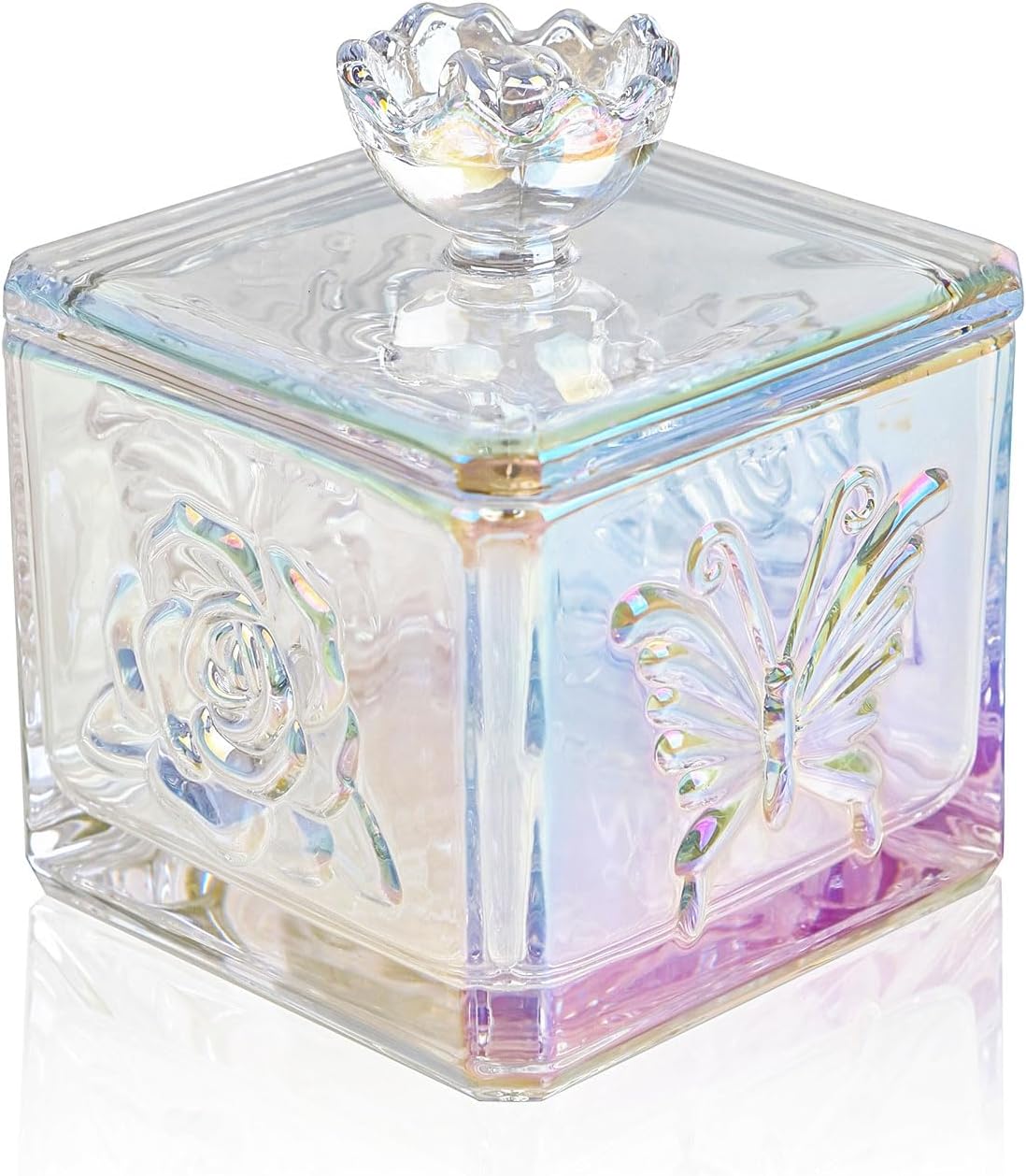 Amazon.com | Yaomiao 2 Pcs Purple Blue Crystal Candy Jar with Lid 10 oz ...